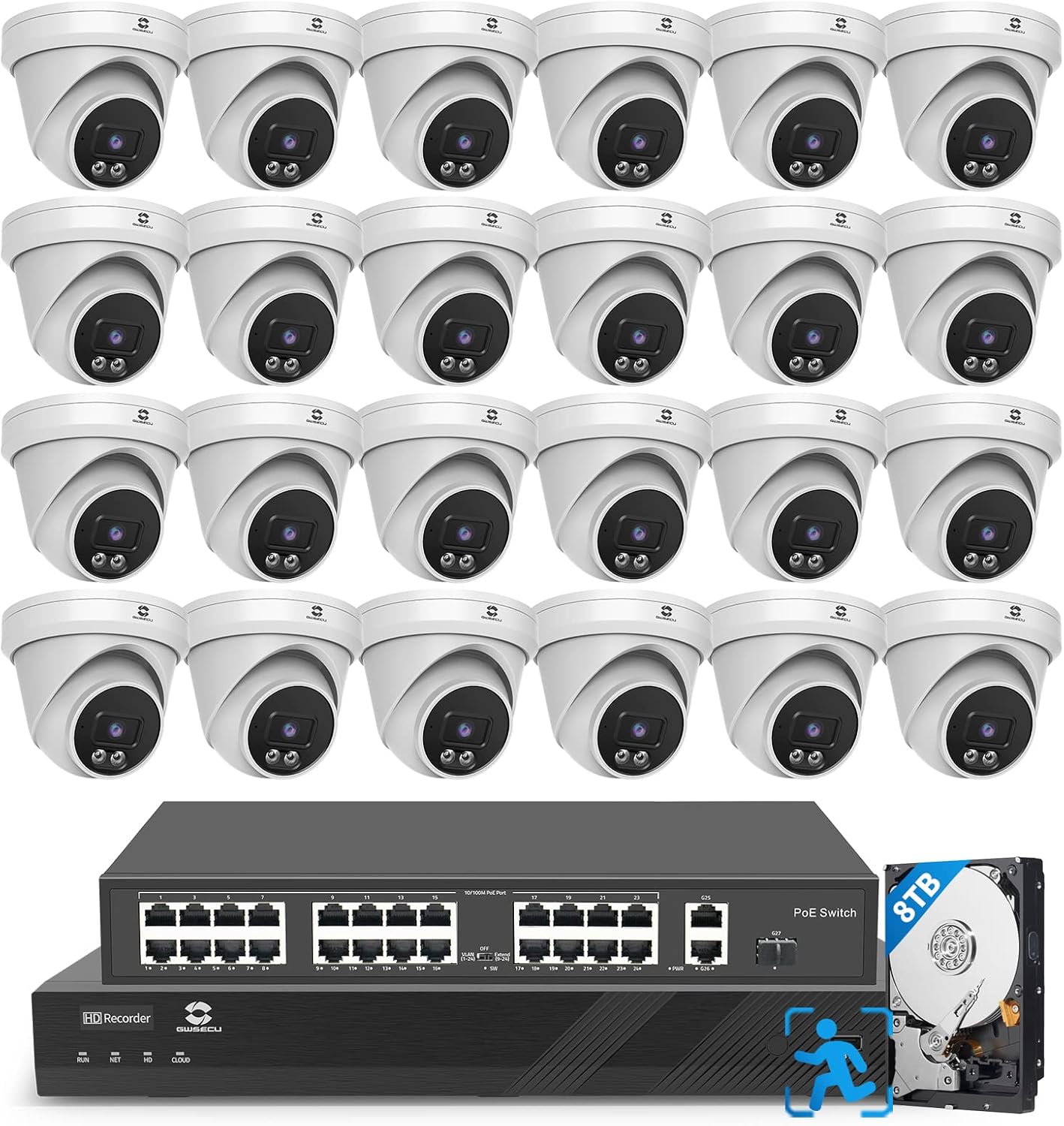 Amazon.com : GWSECU 32 Channel Security Camera Systems 4K NVR 8TB HDD ...
