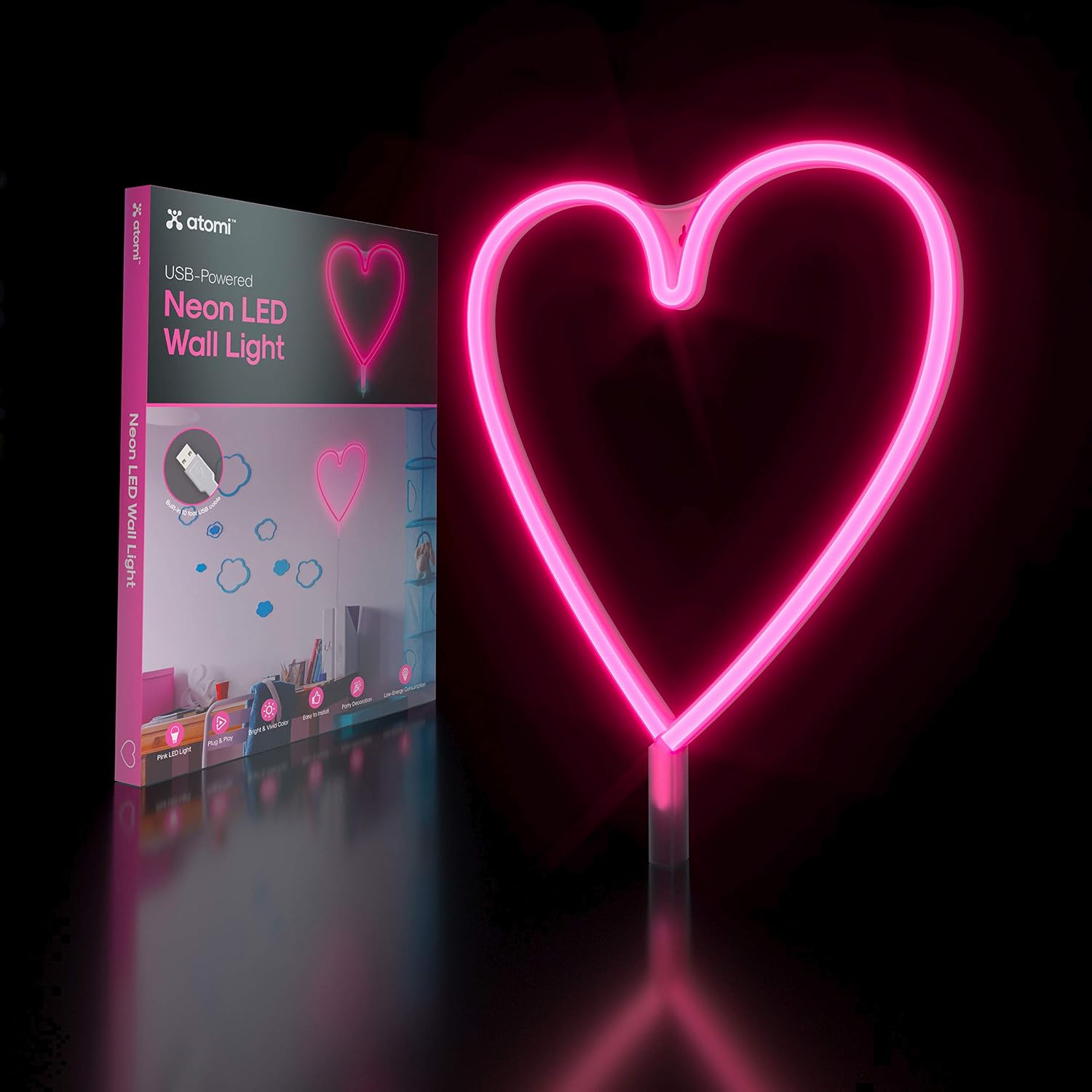 Atomi Smart Neon LED Light I Decorative Wall Art for Bedrooms, Bars ...