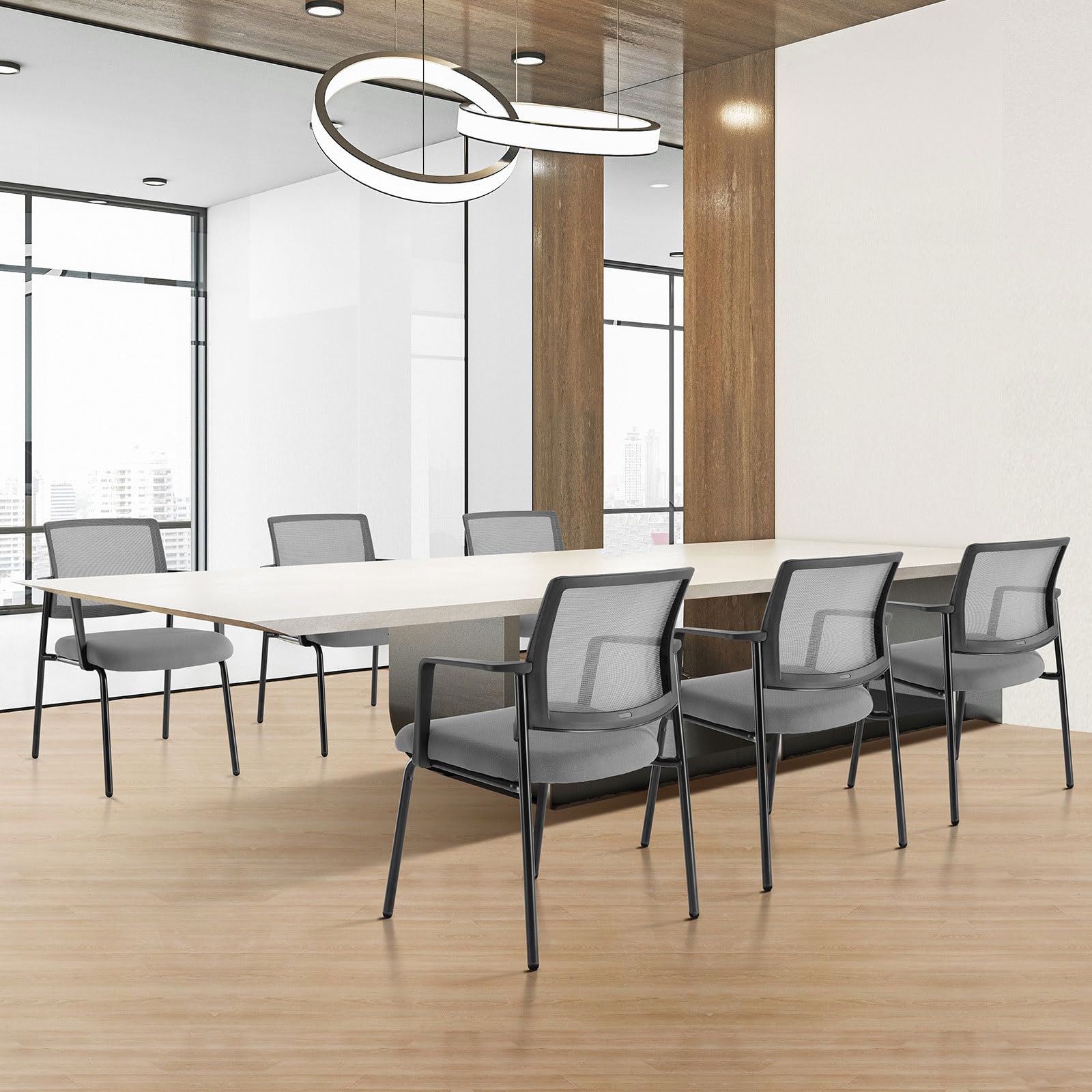 Snapklik.com : Mesh Back Stacking Arm Chairs, Office Reception Guest Chair