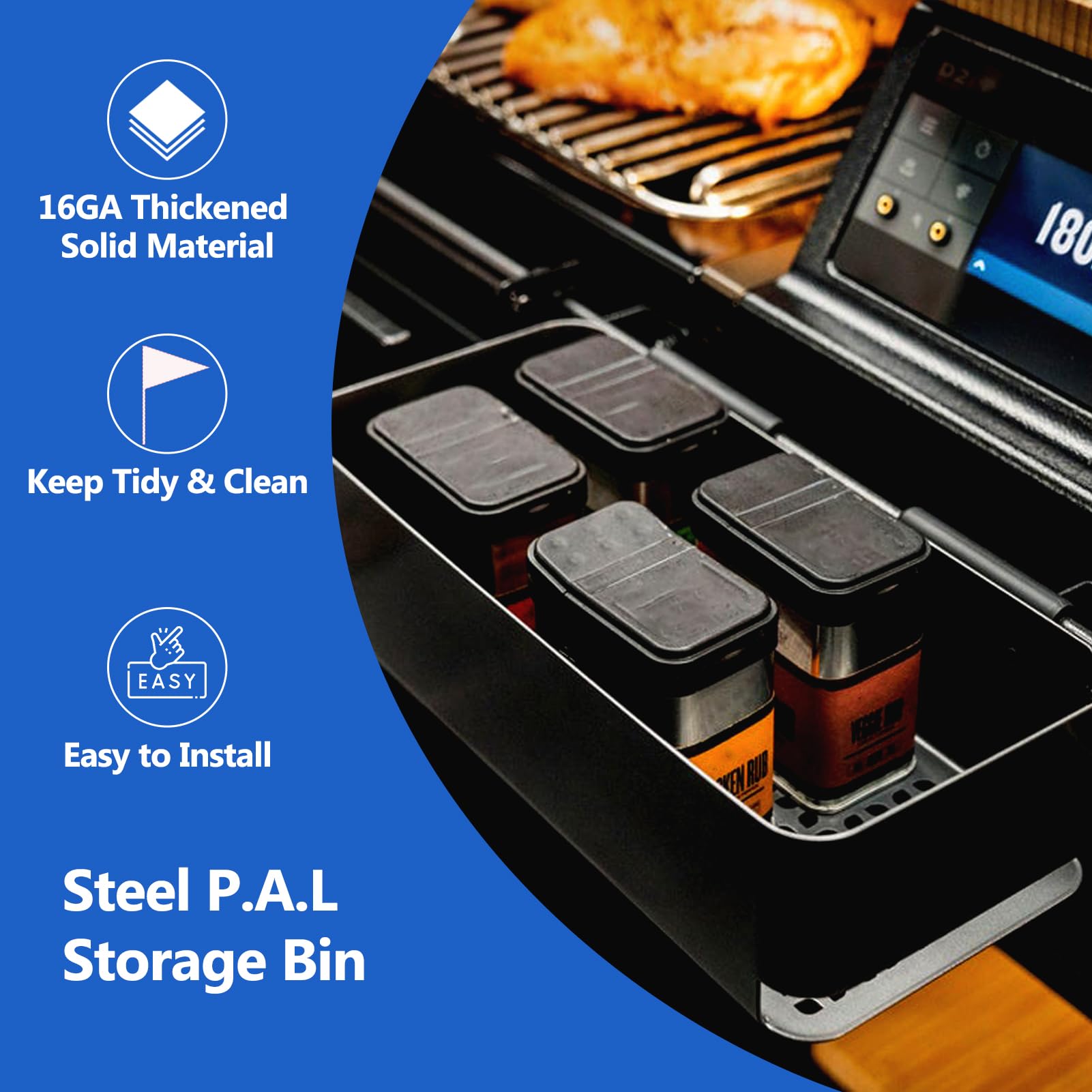 Traeger Pop And Lock Accessories BAC612 P.A.L. Pop-and-Lock Storage Bin ...