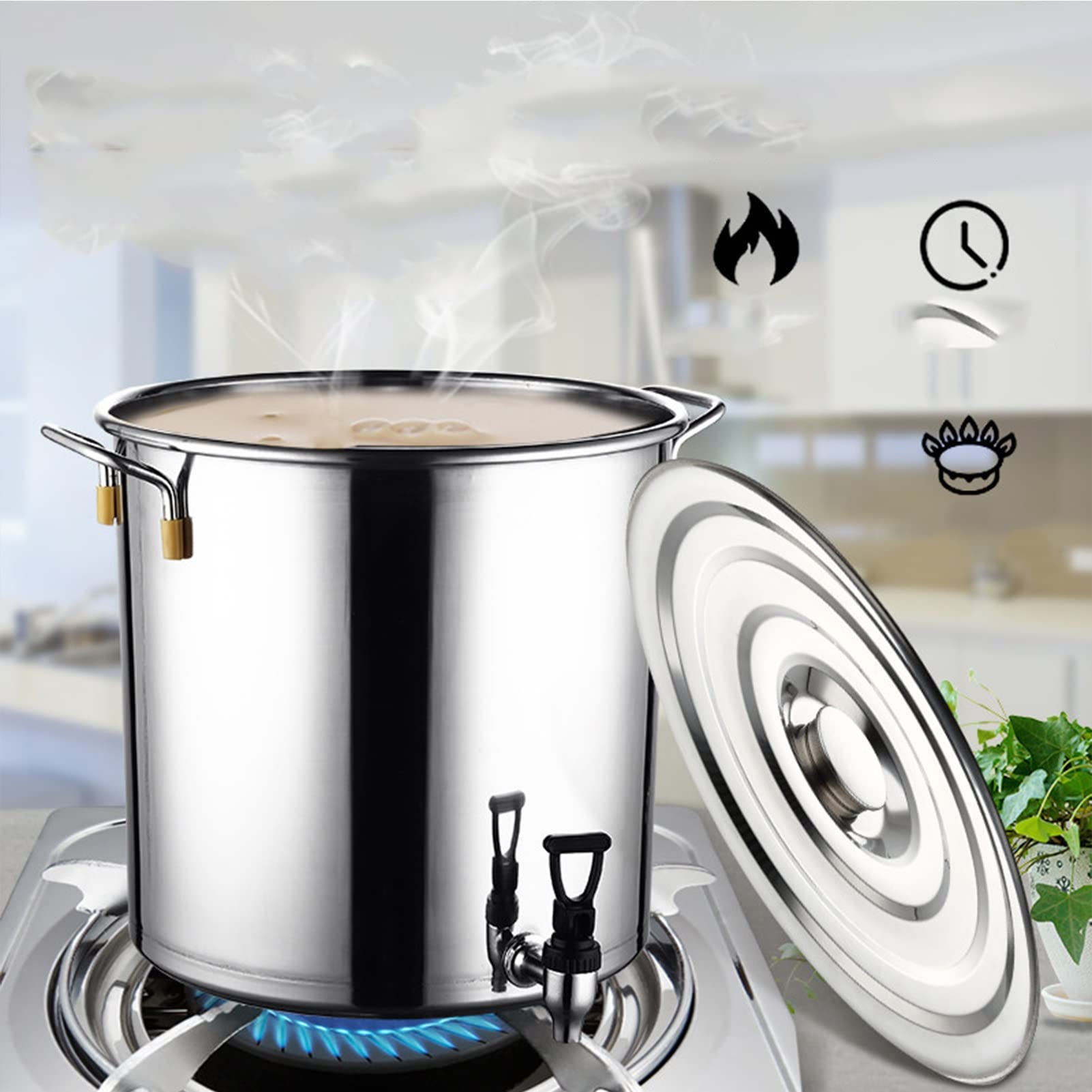 Stainless Steel Pot With Spigot Chard ASPS 30BB Aluminum Stock Pot