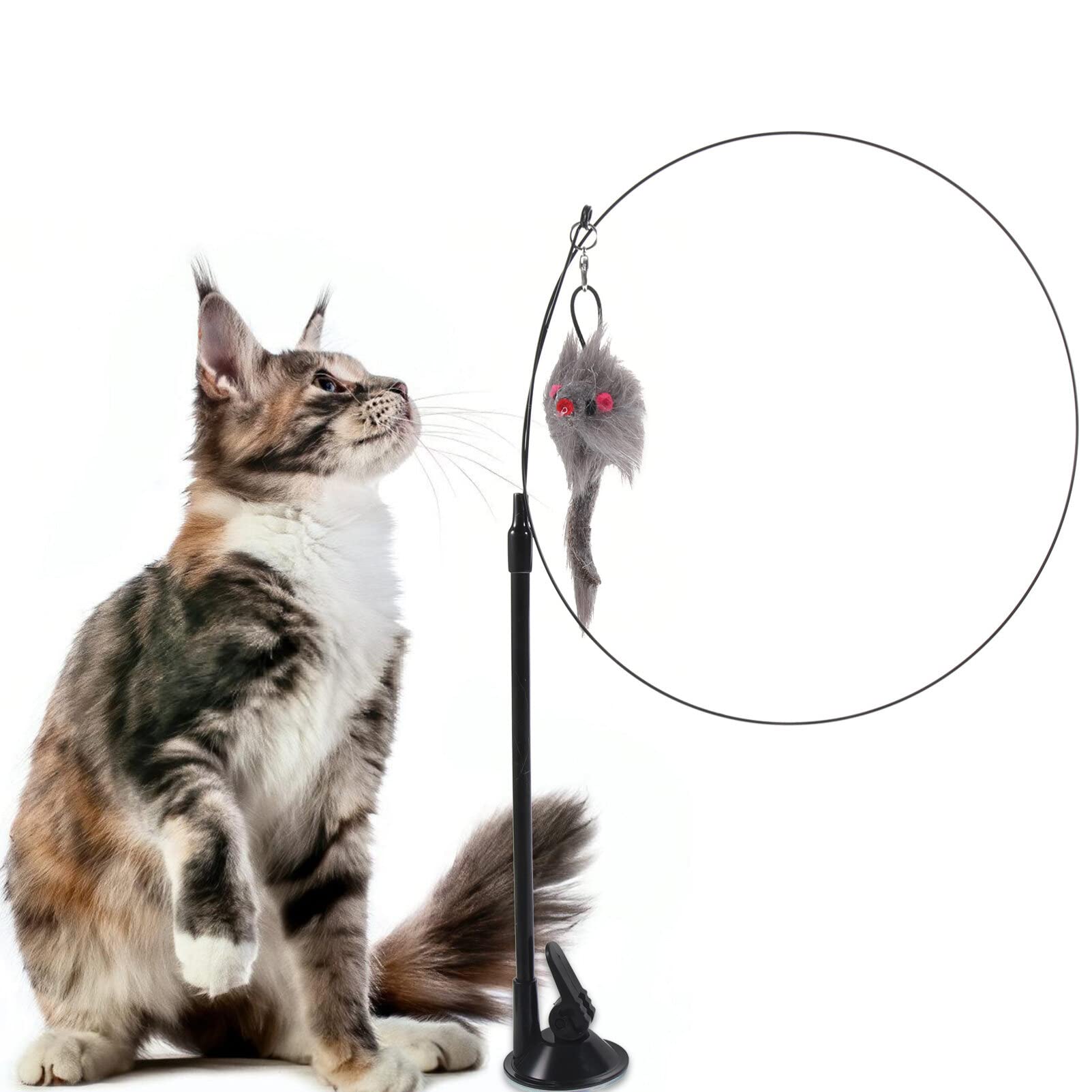 Amazon.com : POPETPOP Cat Teaser Wand Stick Teasing Wand with Bell ...