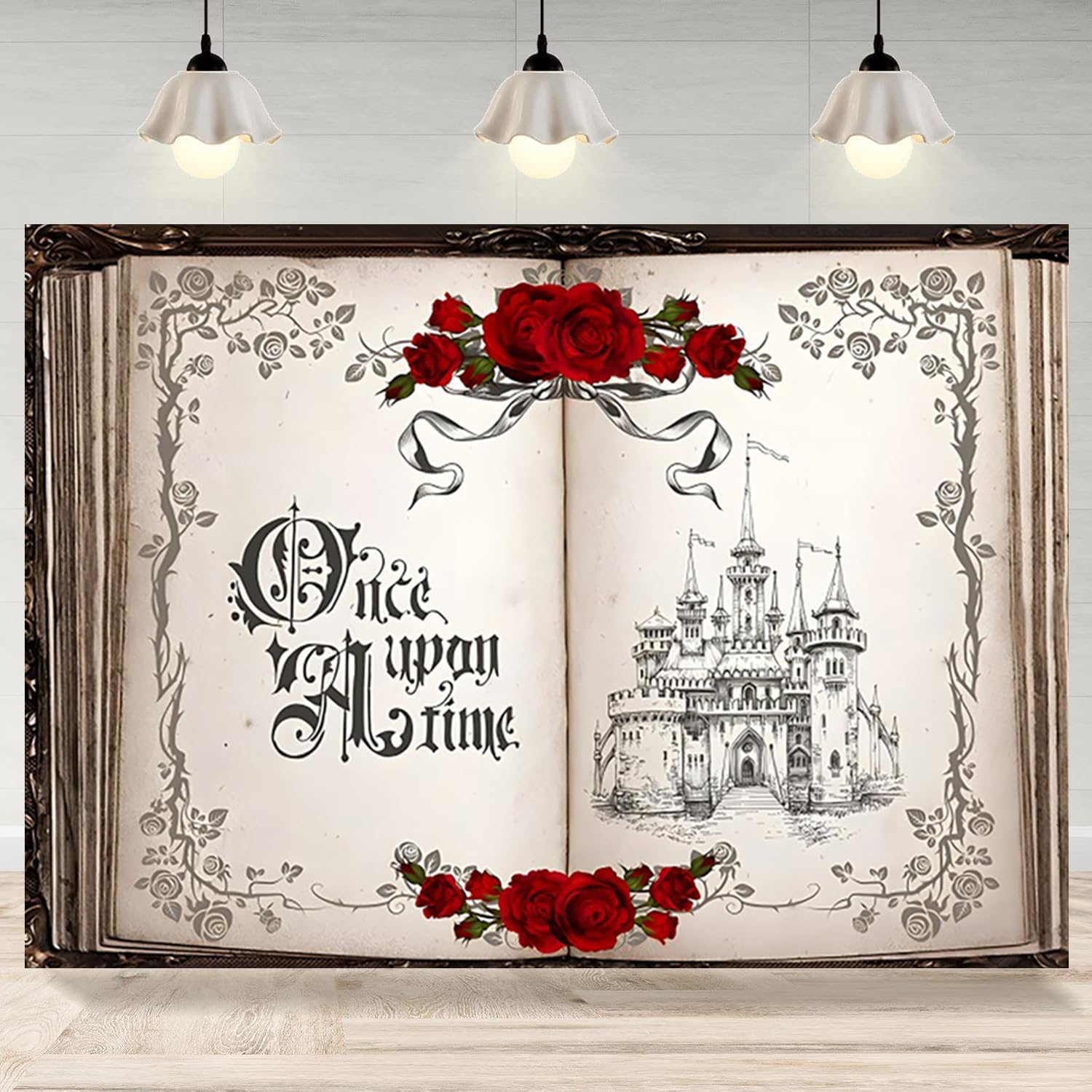Amazon.com : 7x5ft Once Upon a Time Backdrop Opening Fairy Tale Books ...