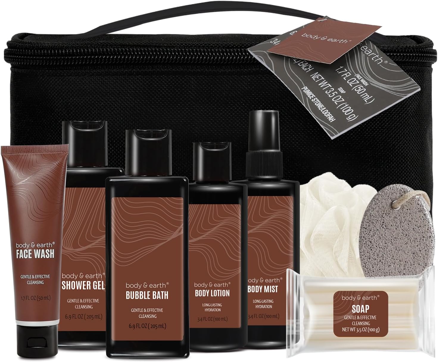 Amazon.com : Bath and Body Gift Set for Men Self Care Kit with Leather ...