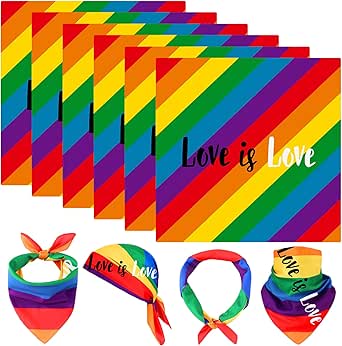 Amazon.com: SATINIOR 12 Pack Rainbow Pride Bandanas Bulk Stripe Square ...