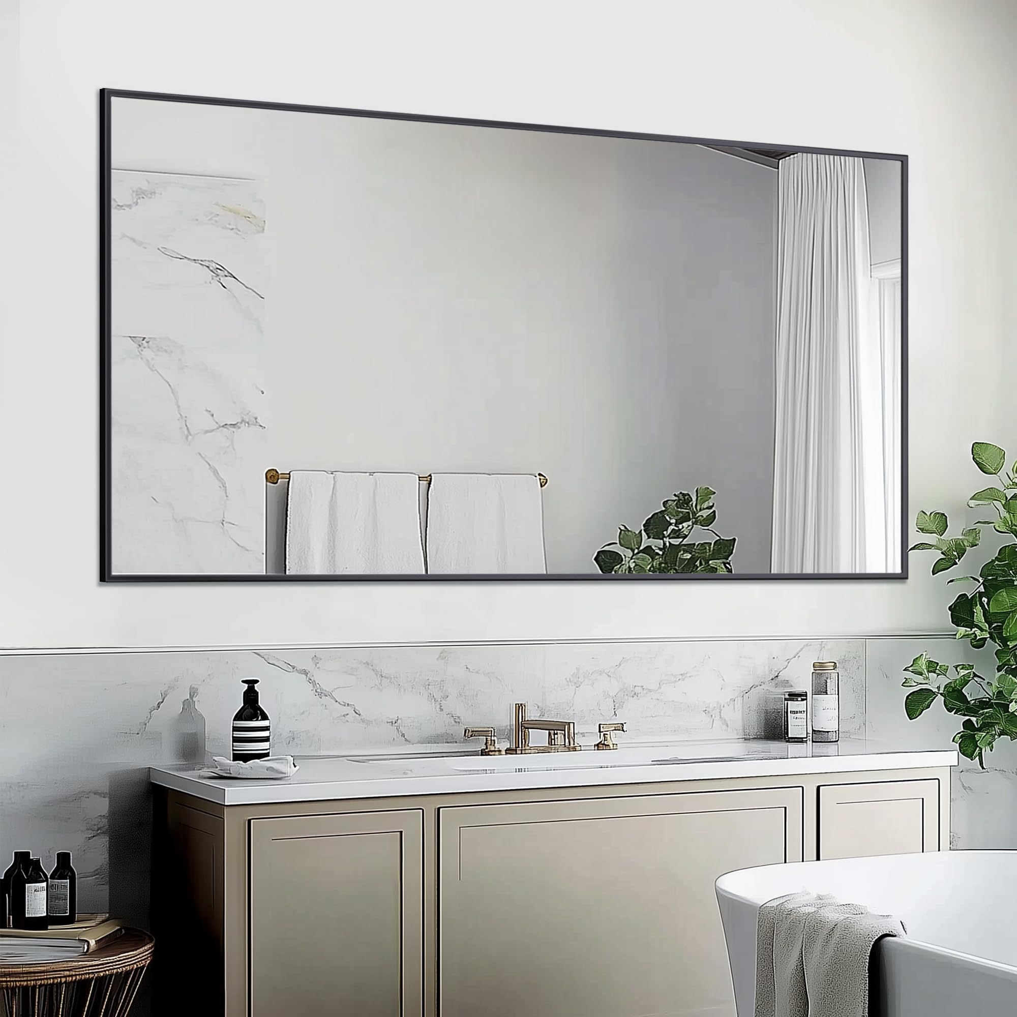 Snapklik.com : Bathroom Mirror, 55"x30" Wall Mirror, Decorative Mirrors ...