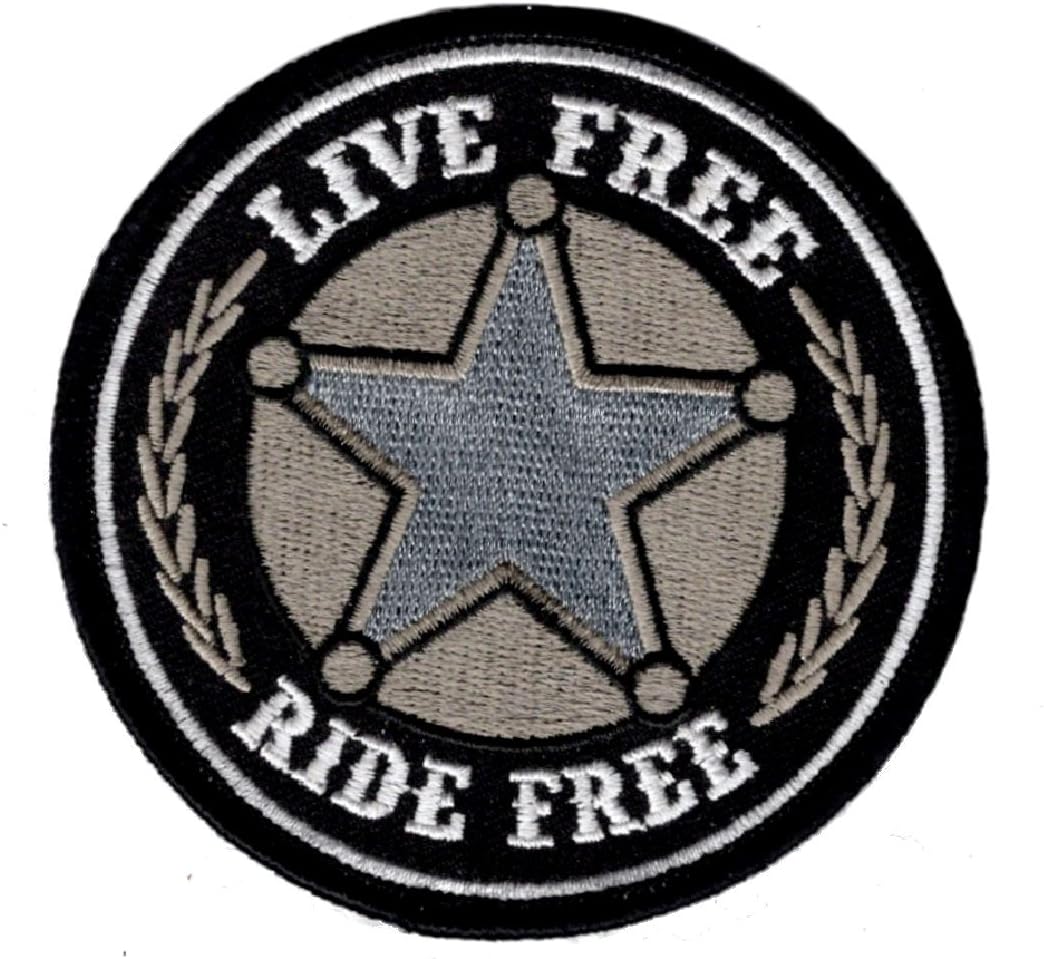 Amazon.com: Live Free Ride Free Star 3.5 inch MC Biker Patch (Iron on ...