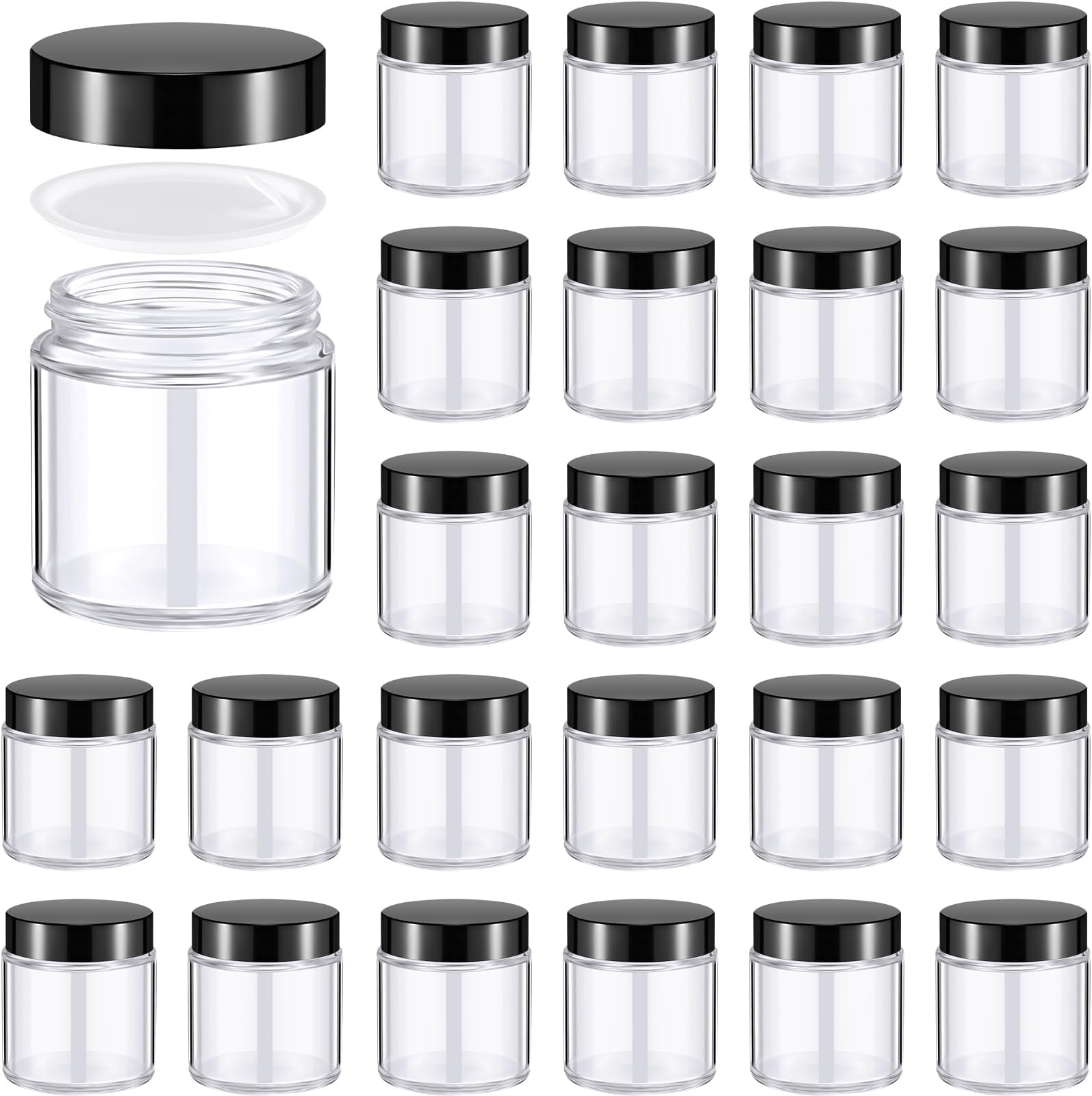 Amazon.com: Norme 24 Pcs 4 oz Glass Jars with Lids Leakproof Round ...