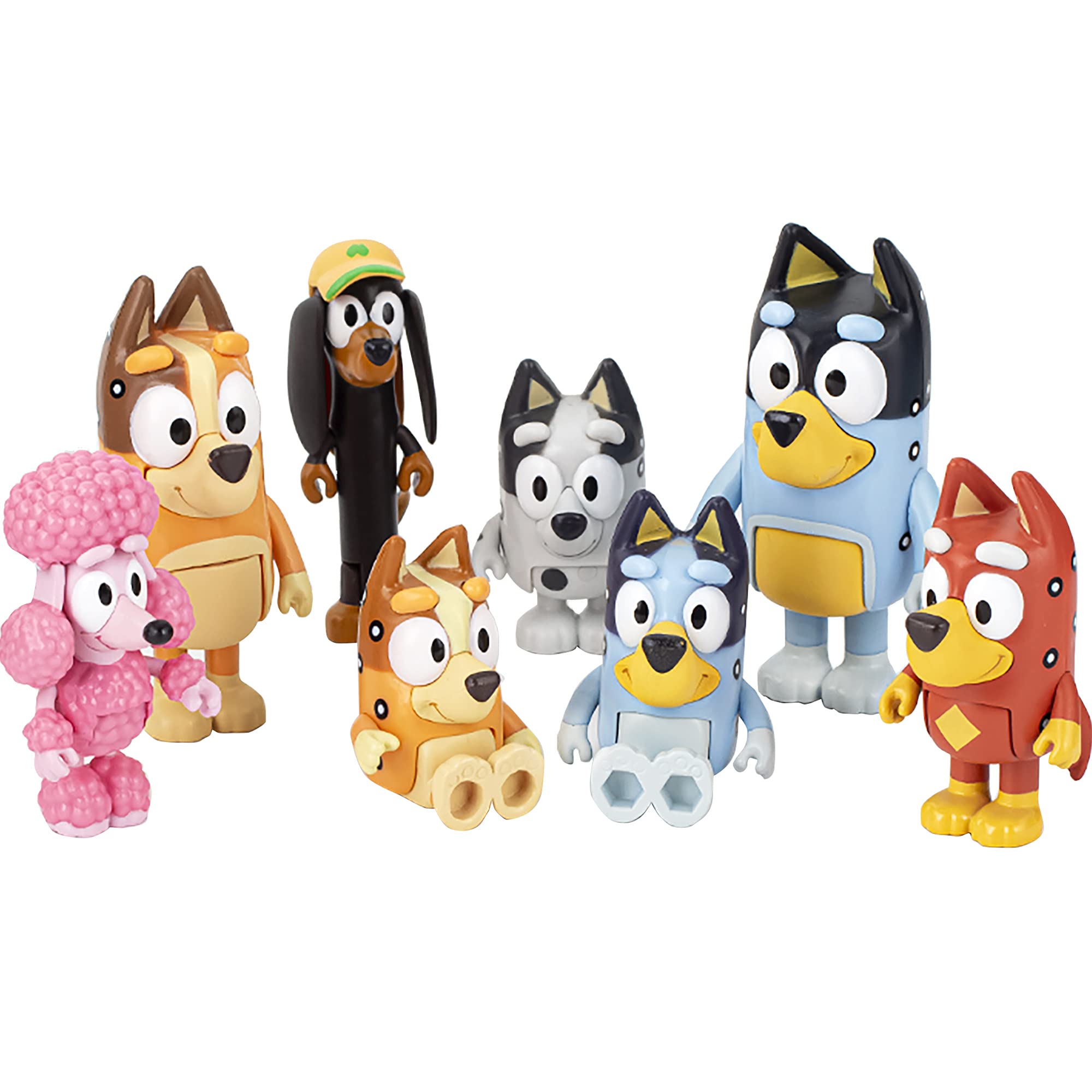 Buy Amazing Bluey Figures – 8 Pack Bluey Family and Friends Toy Set ...