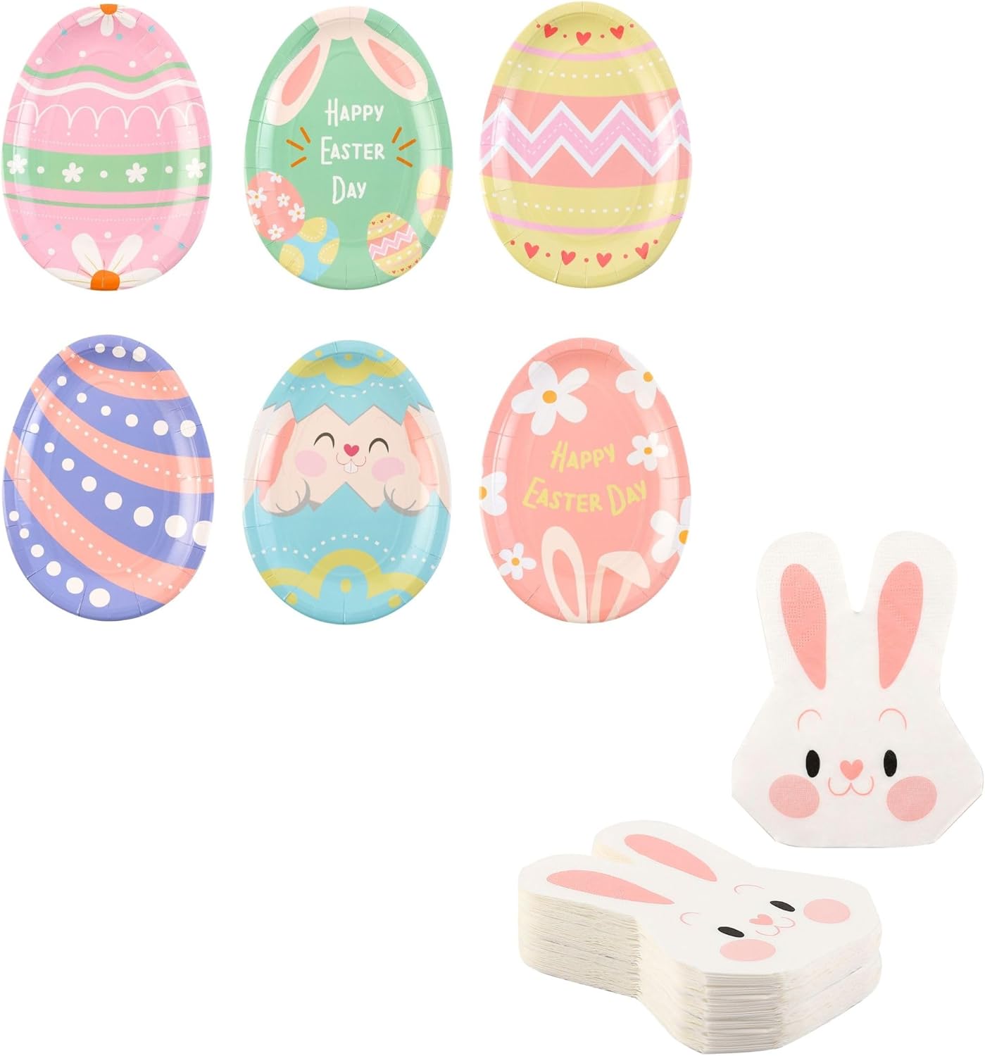 Amazon.com: Winoo Design Bulk Easter Plates and Napkins Set - 48PK ...