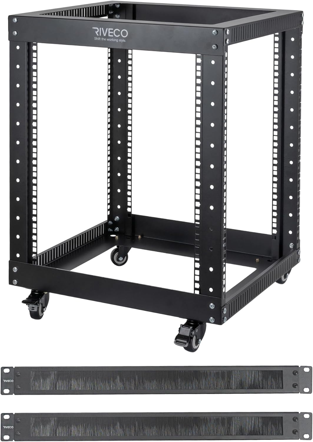 Amazon.com: RIVECO 12U 19" Open Frame Server Rack with Casters+1U Brush ...