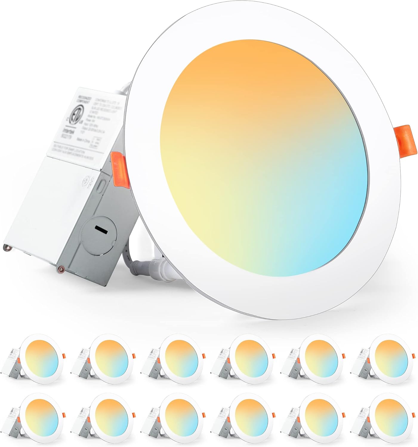 LEDIARY 12 Pack 5CCT LED Recessed Lighting 6 inch, 2500K-6000K ...