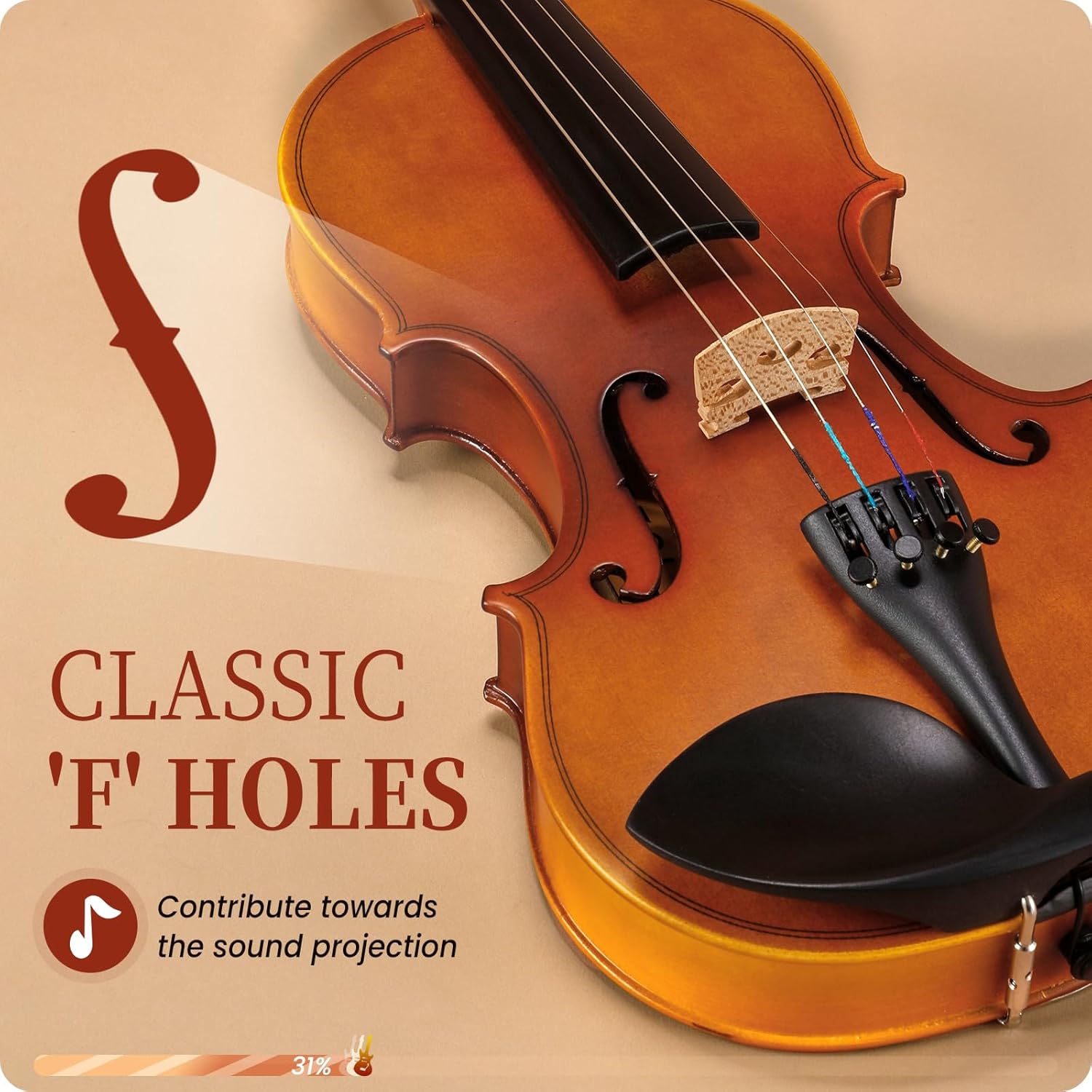 Fesley Violin Fiddle Beginner Set: 1/2 Matt Violin Nepal | Ubuy