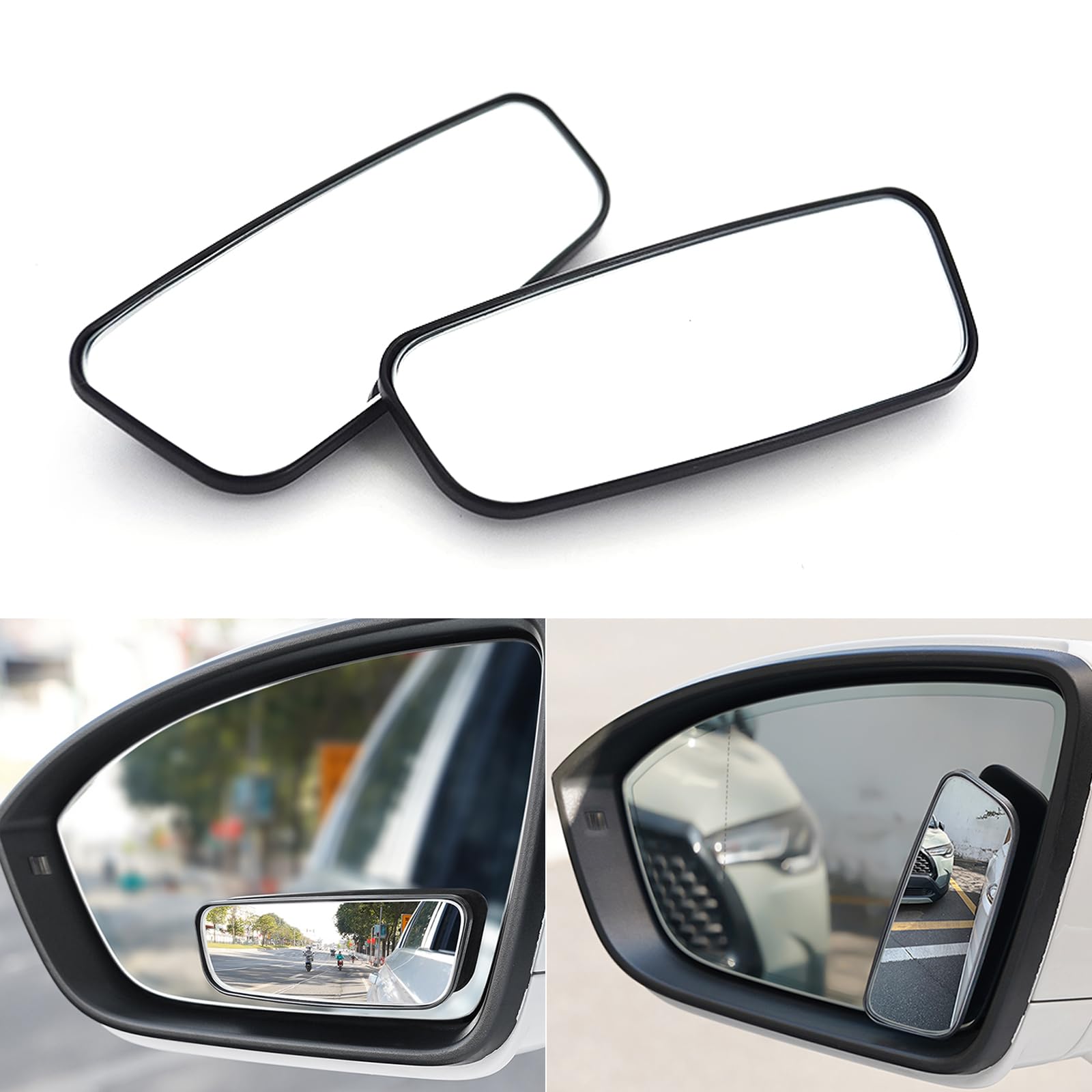 Amazon.com: Fluher Pack-2 Car Side View Mirror Wide-angle Blind Spot ...