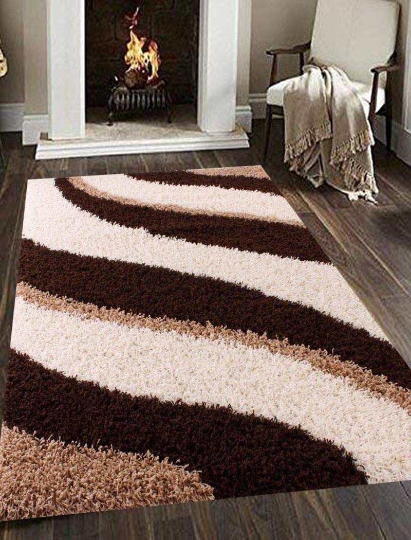 Arsh Fabs Modern Design Polyester Shaggy Bedside Runner, Soft Rug for ...
