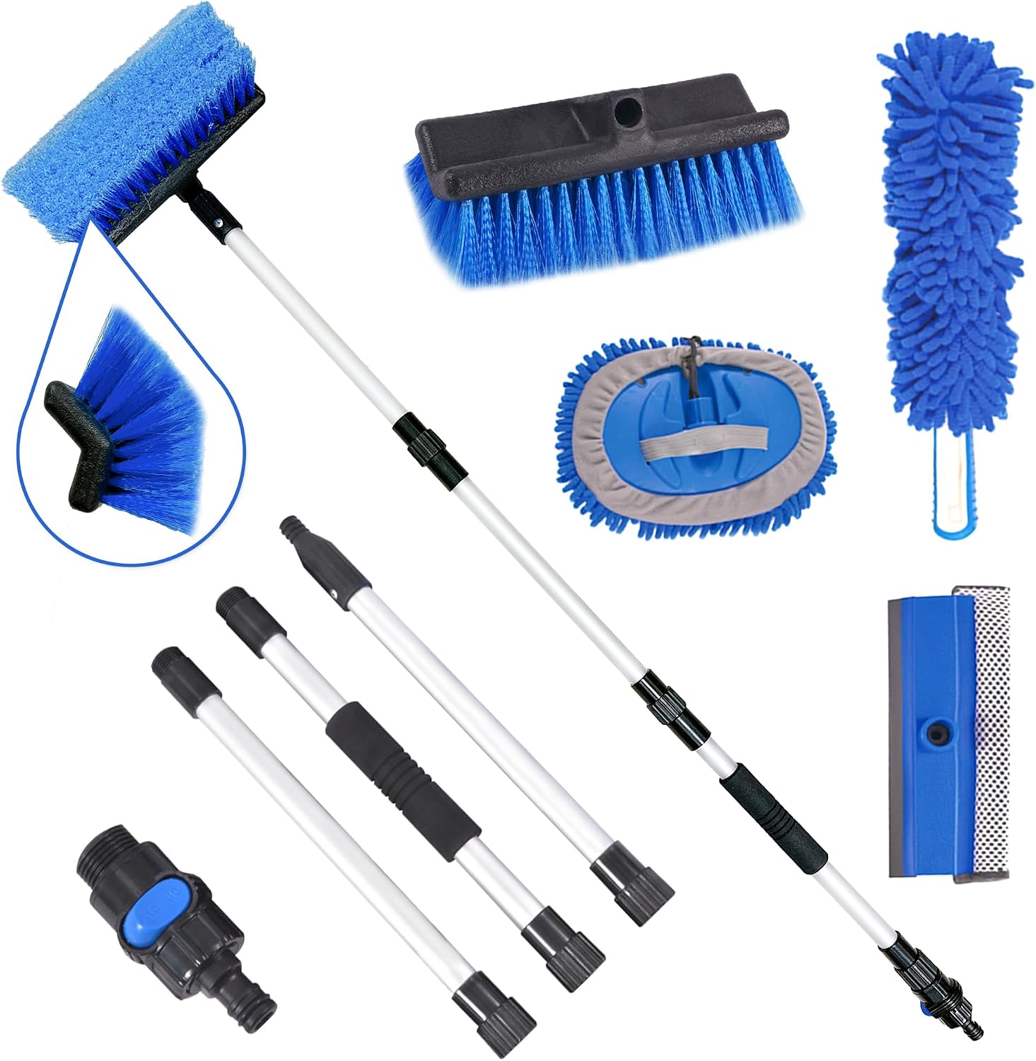 Amazon.com: 54" Car Wash Brush with Long Handle, Scratch-Free Flow-Thru ...
