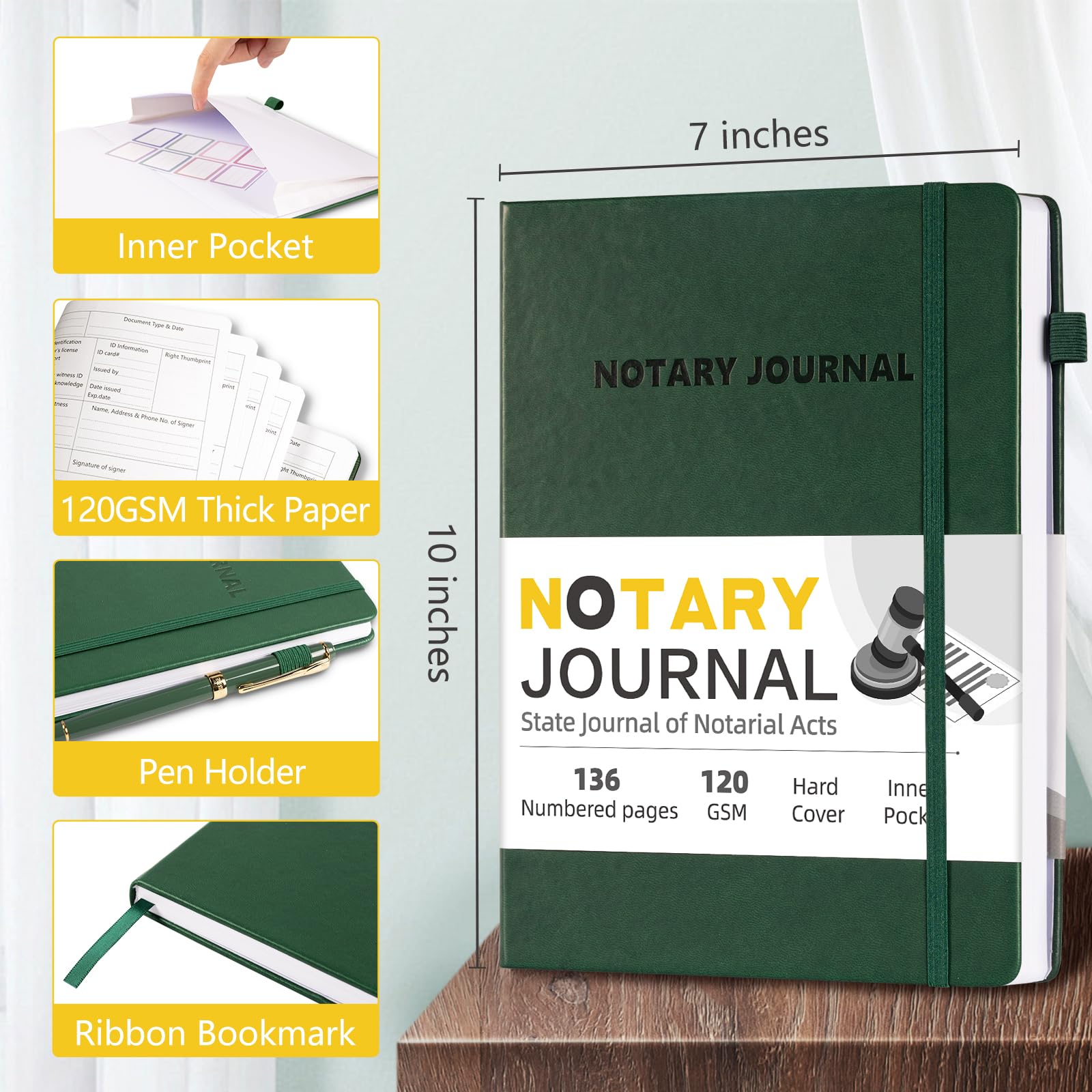 Snapklik.com : Notary Journal Log Book, 7”x10 Notary Book, Notary Log ...