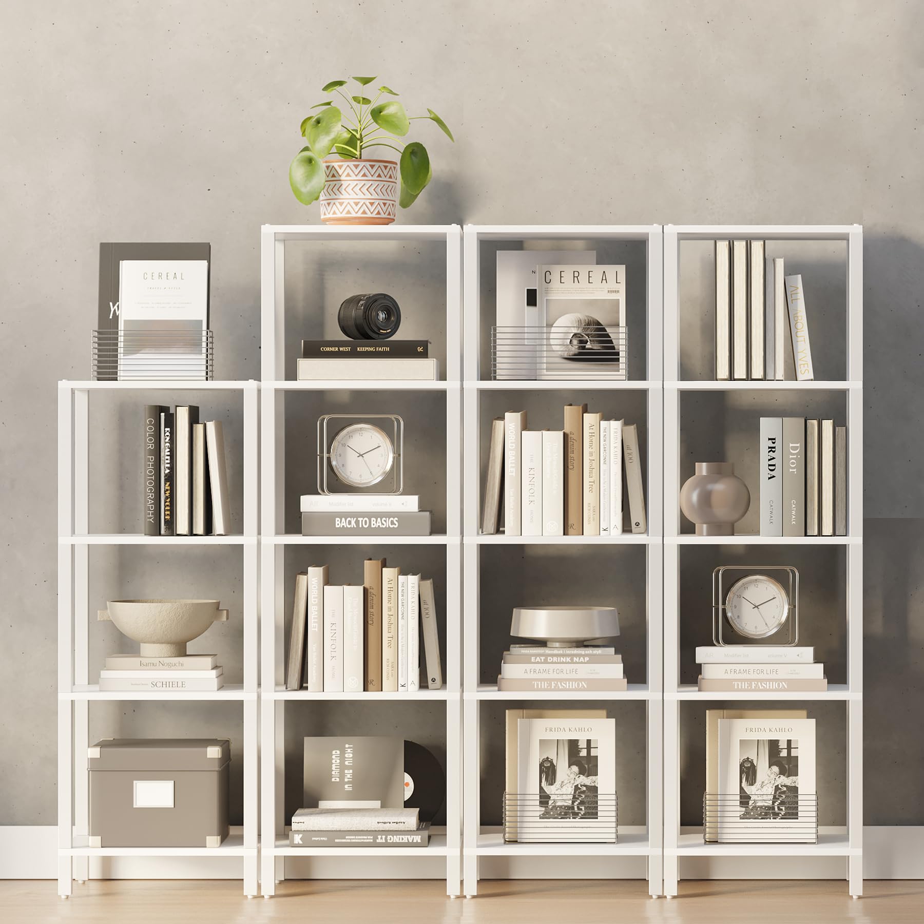 Snapklik.com : Bookshelf, 5-Tier Tall Book Shelf, Narrow Bookcase For ...