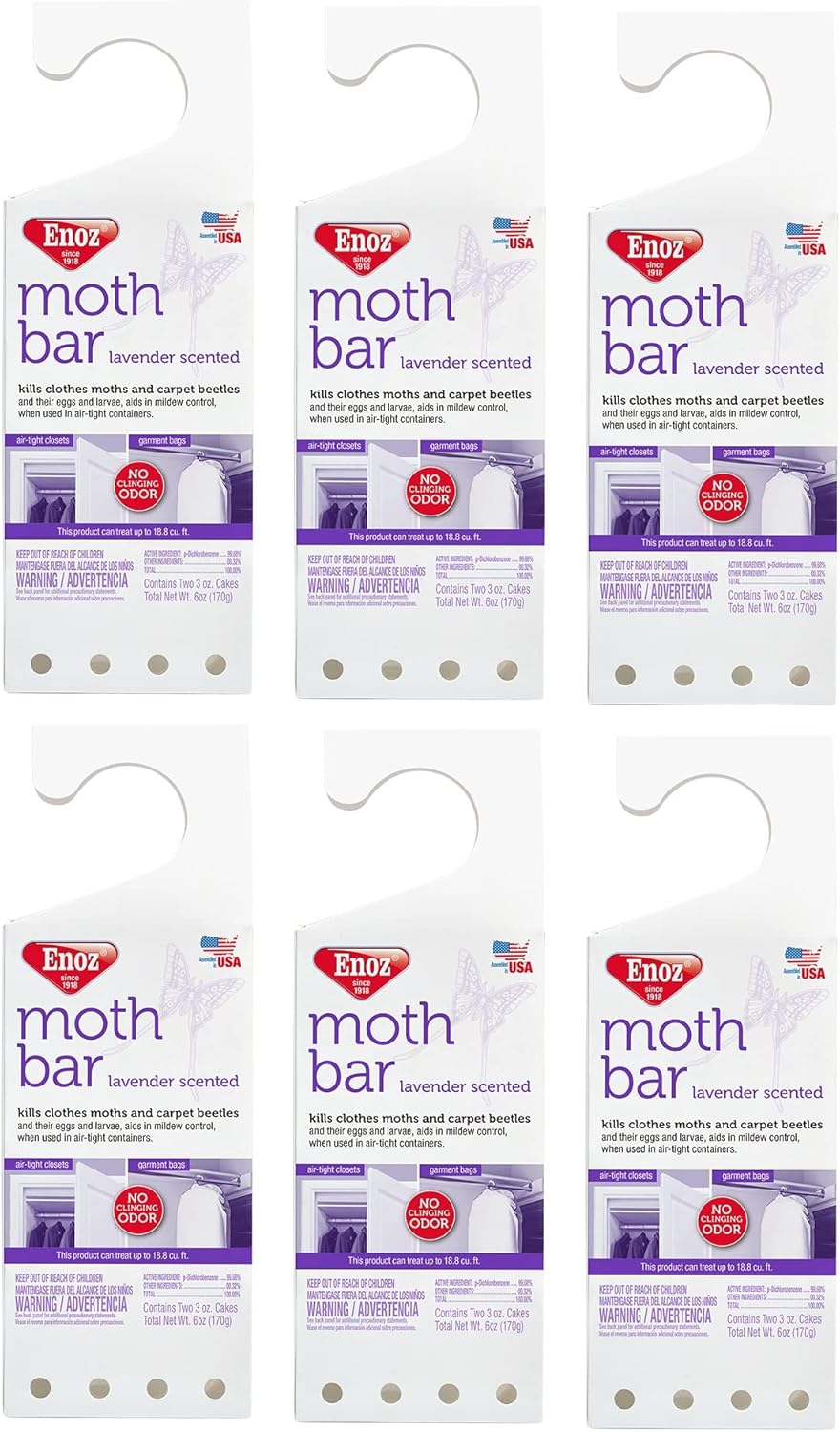 Amazon.com: 6OZ Moth Bar/Hanger - Pack of 6 : Home & Kitchen