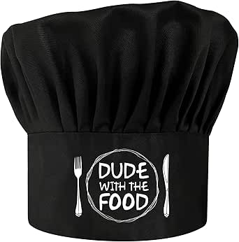 Amazon.com: Dude with The Food,Funny Chef Hat,Adjustable Kitchen ...