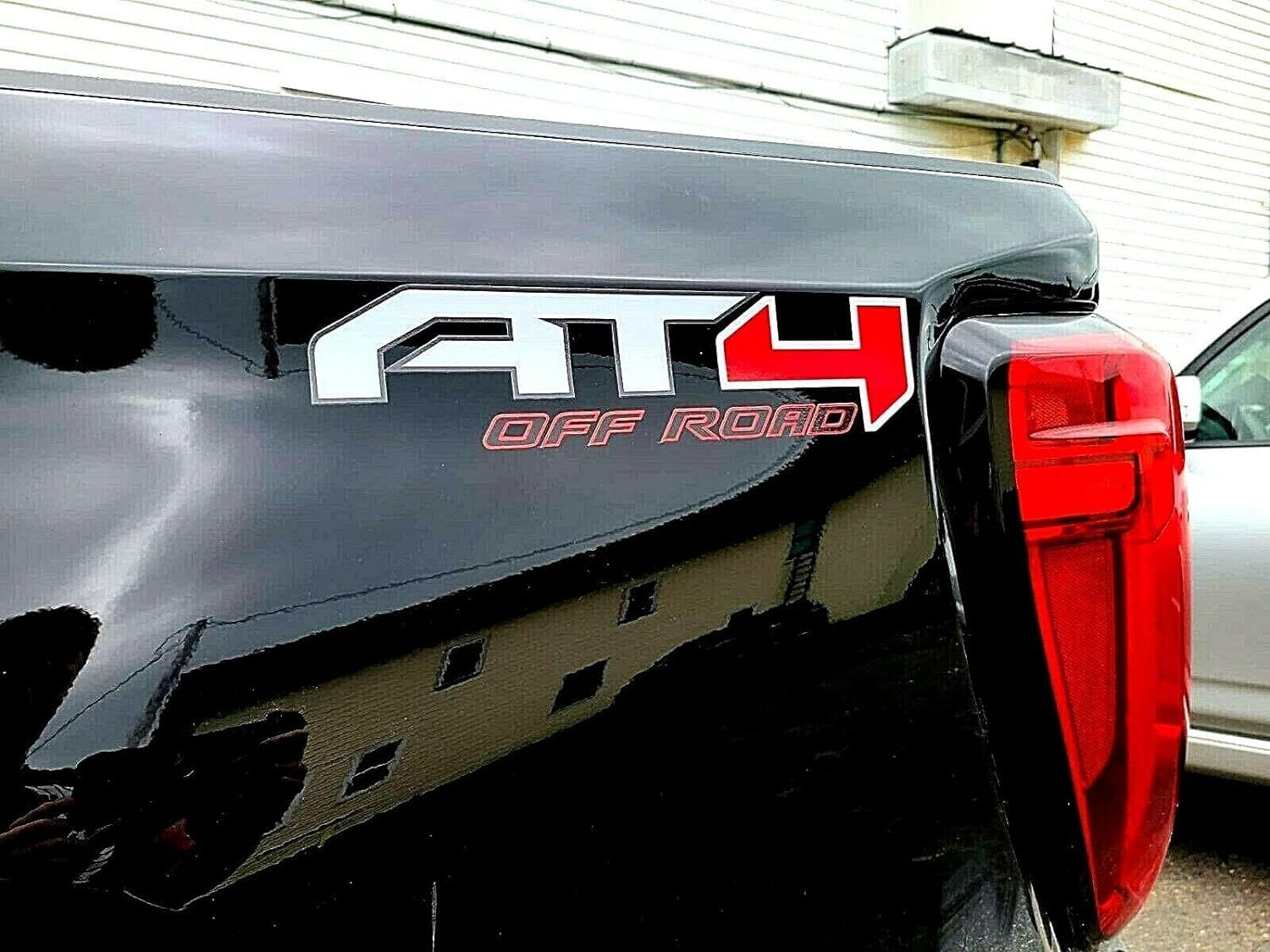 Amazon.com: 2Pc AT4 Off Road Bed Fender Decals Truck Sticker ...