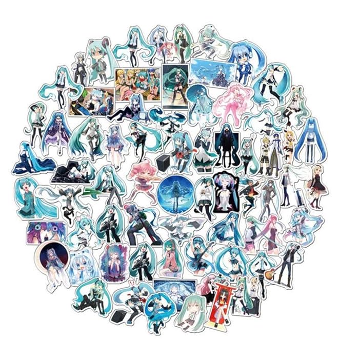 Buy Anime Girls Hatsune Miku 100 PieceThemed Sticker Decal Set for Kids ...