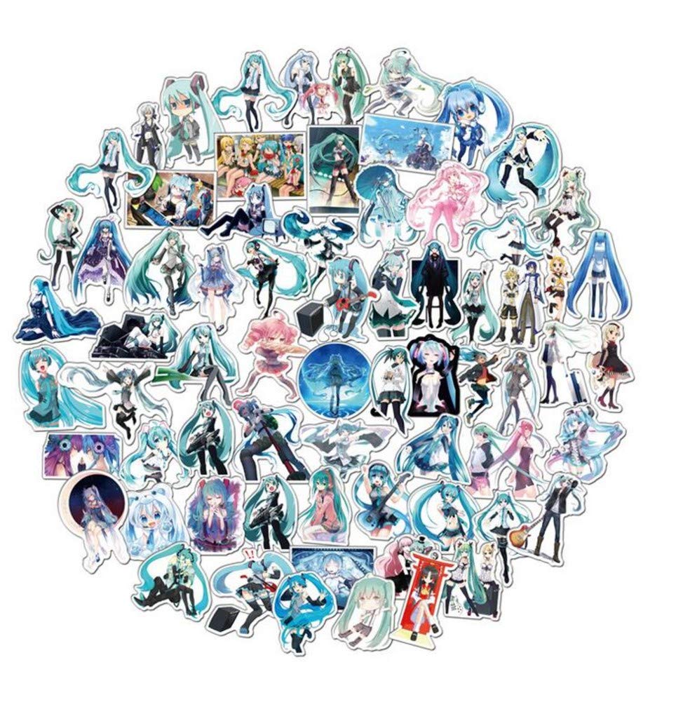 Anime Girls Hatsune Miku 100 Piece Themed Sticker Decal Set ...