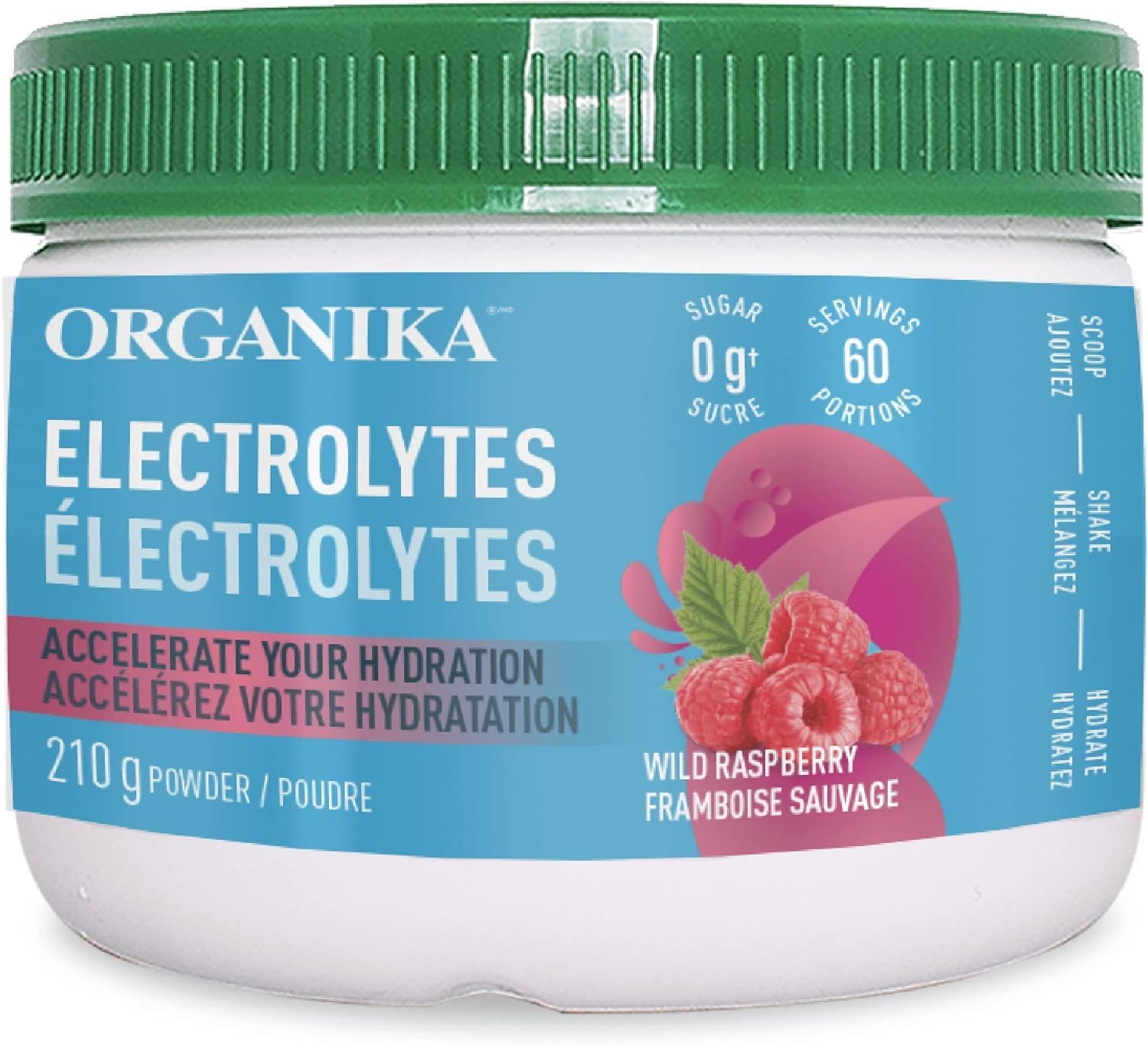 Organika Canadian-Made Electrolytes Powder- Wild Raspberry- Sugar-Free ...