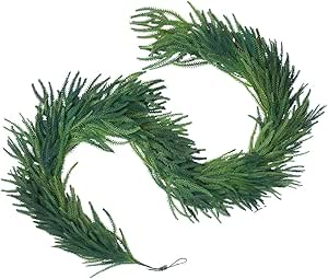 Amazon.com: 9 FT Christmas Garland,Artificial Cedar Garland,Pine Garland Realistic Norfolk Pine ...