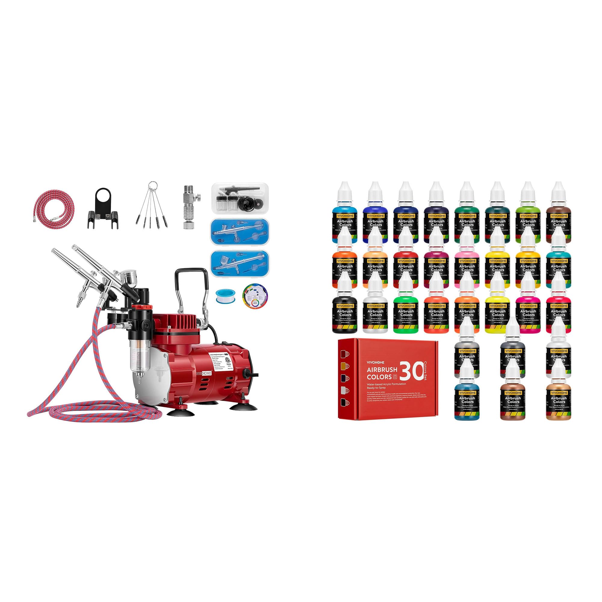 Amazon.com: VIVOHOME Airbrush Kit with VIVOHOME 30 Color Airbrushing ...