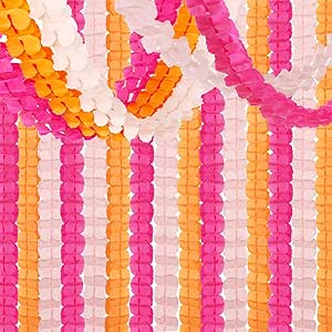 Amazon.com: Hot-Pink Burnt-Orange Fall Party-Decorations - 12pcs Streamers-Garland Birthday Baby ...