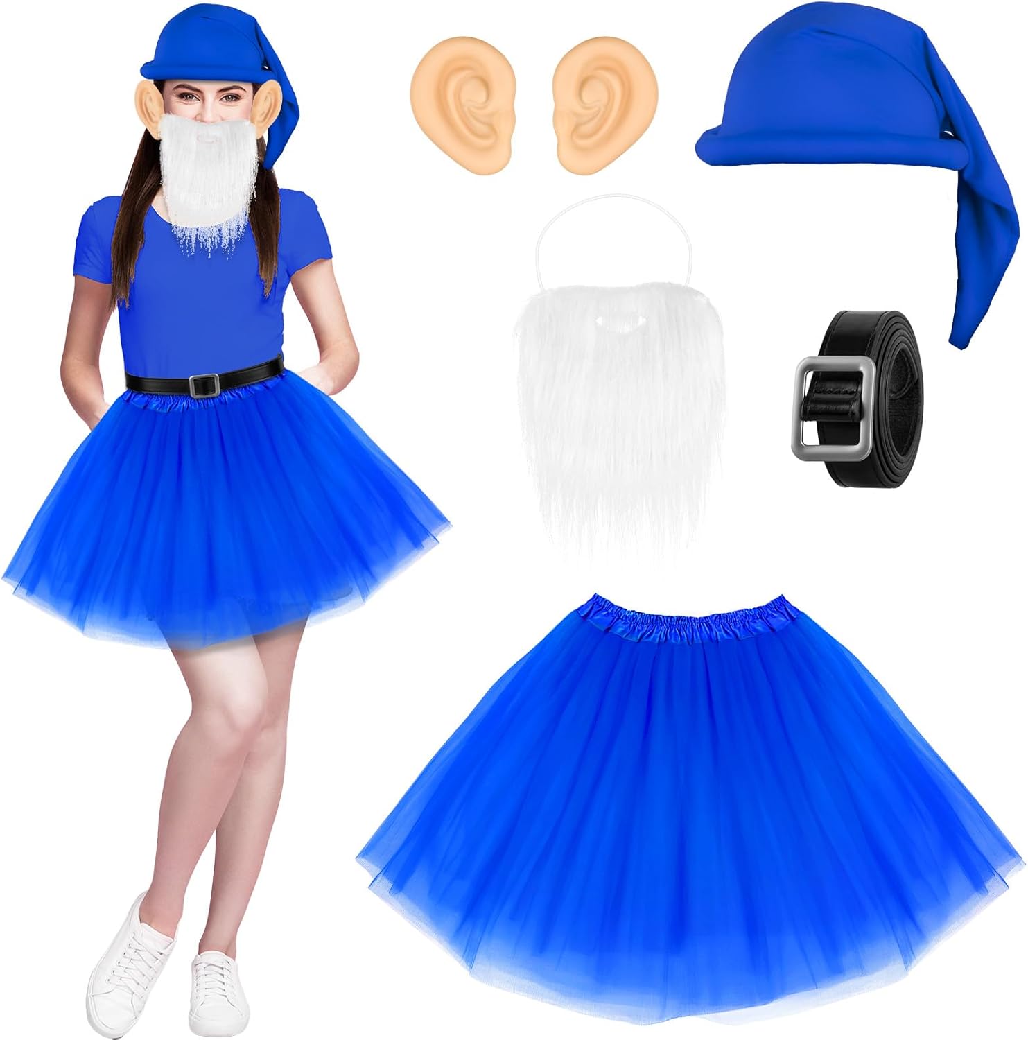 Amazon.com: Moonld Halloween Dwarf Costumes Blue Accessories with Dwarf ...