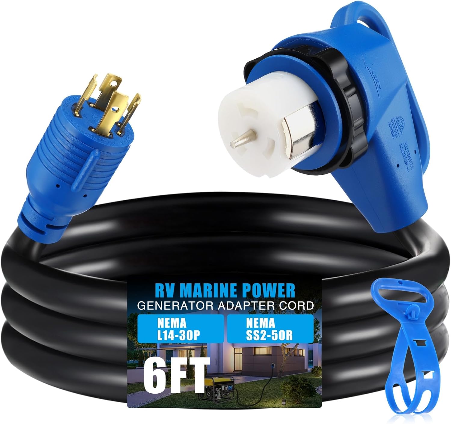 Amazon.com: Kanayu 6FT NEMA L14-30P to SS2-50R RV Marine Power Generator Adapter Cord, 30A 4 ...