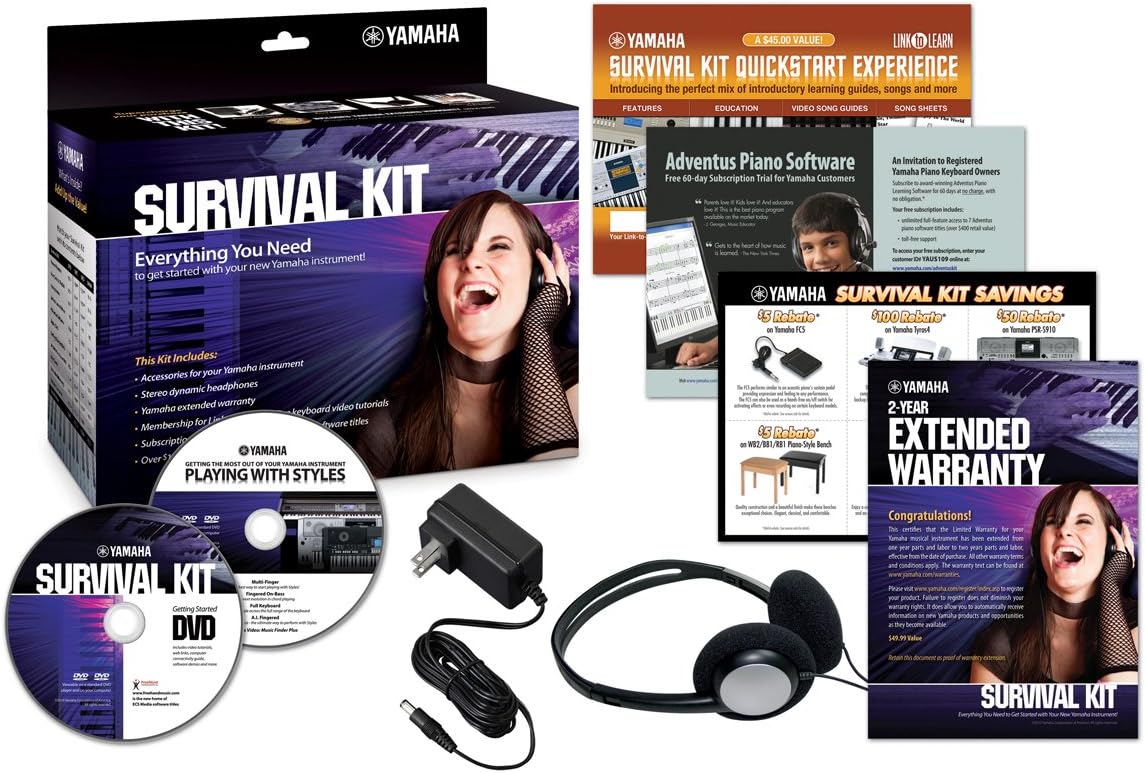 Amazon.com: Yamaha SKC Portable Keyboard Survival Kit C : Musical ...