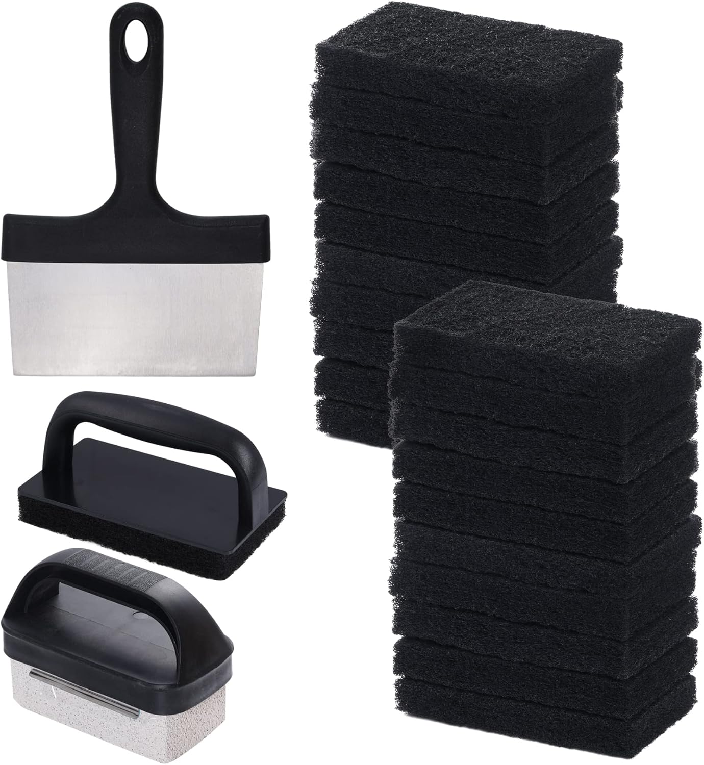 Amazon.com: 24 Pieces Griddle Cleaning Kit, Grill Cleaning Kit with ...