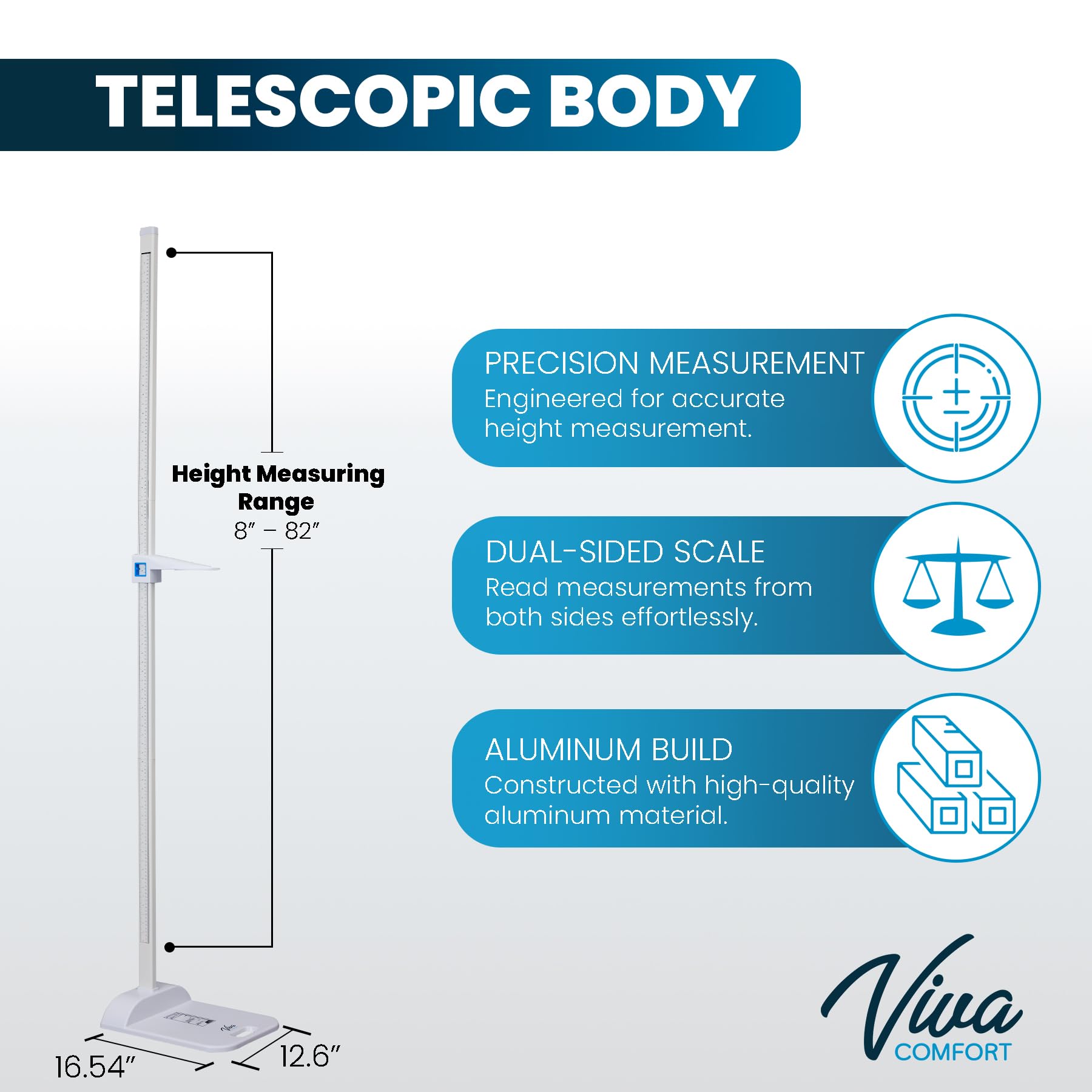 Snapklik.com : VivaComfort Aluminum Portable Height Measuring Rod For ...