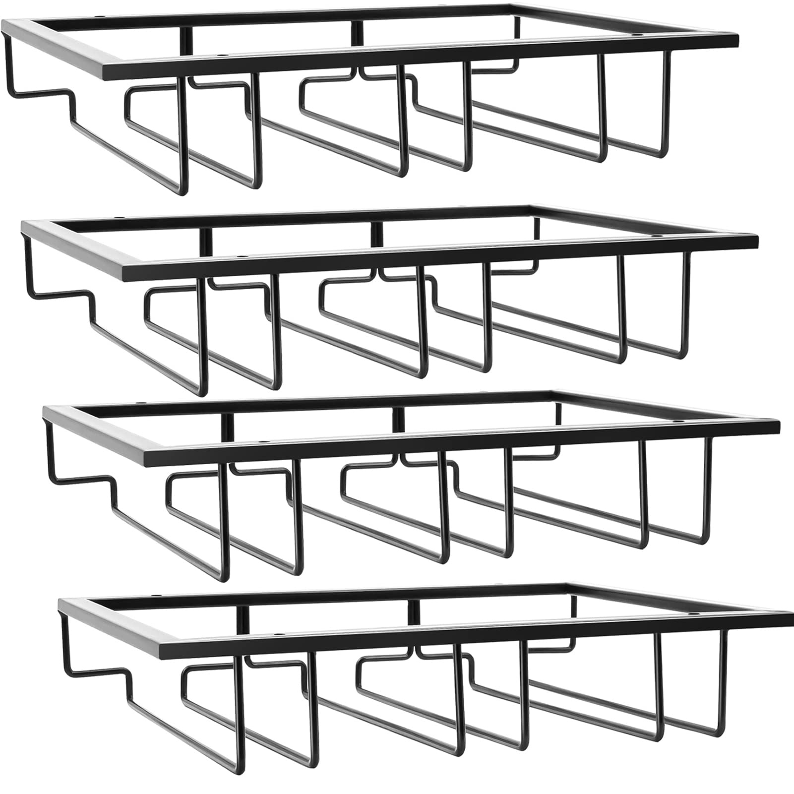 Amazon.com: Torfican Wine Glass Holder Under Cabinet,4 Pack Wine ...