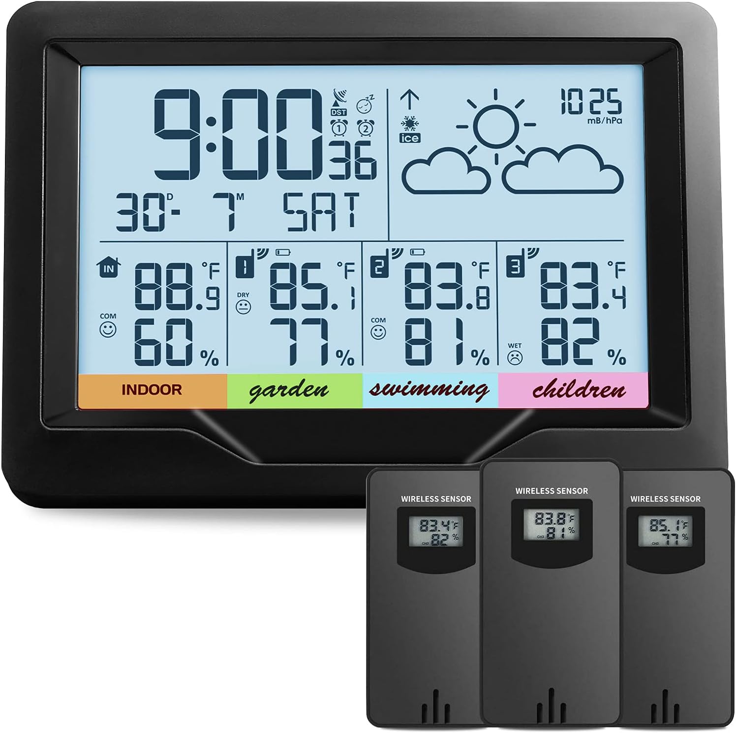 Amazon.com: Weather Station Wireless Indoor Outdoor Thermometer with 3 ...