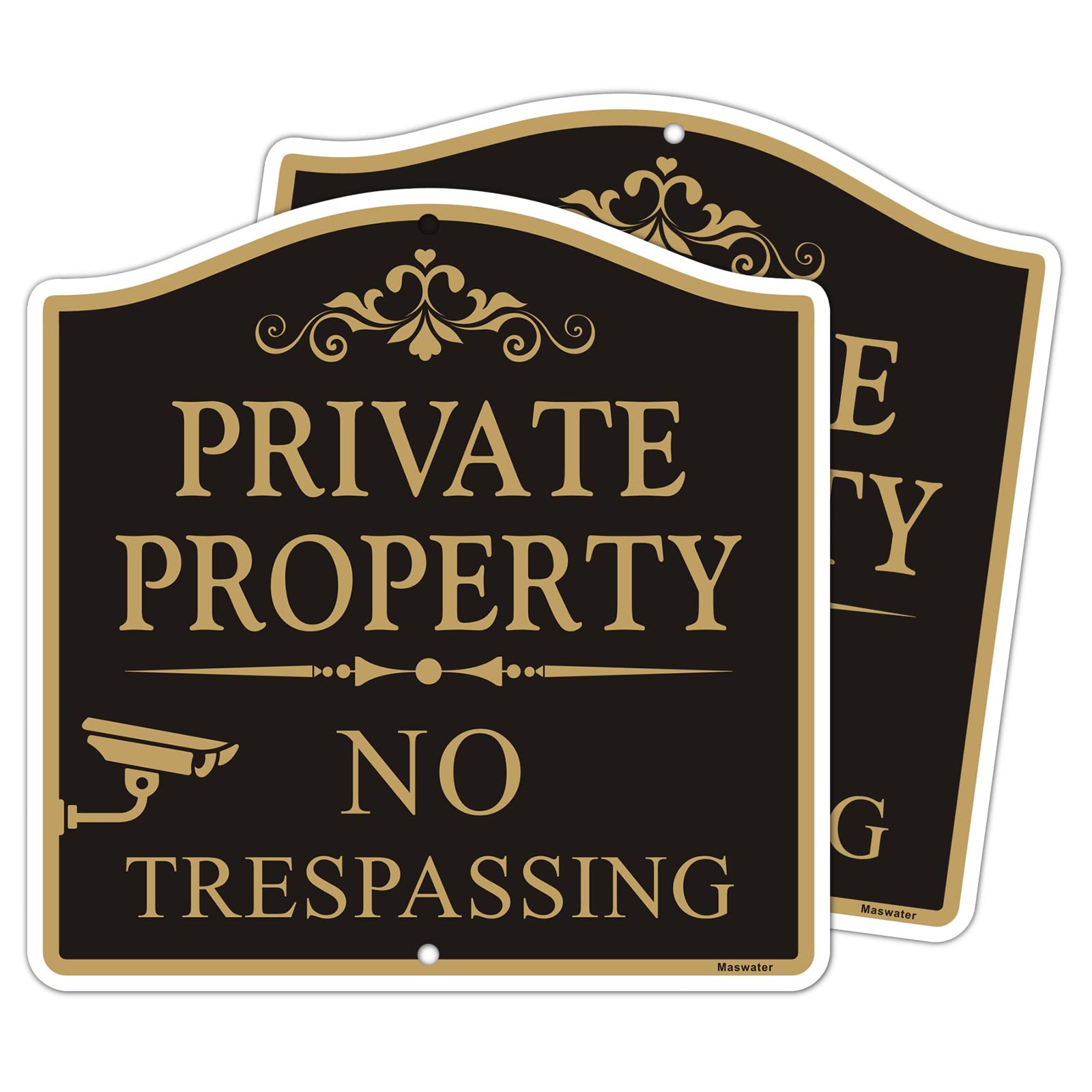 Amazon.com : Maswater Large No Trespassing Signs Private Property, 12 ...