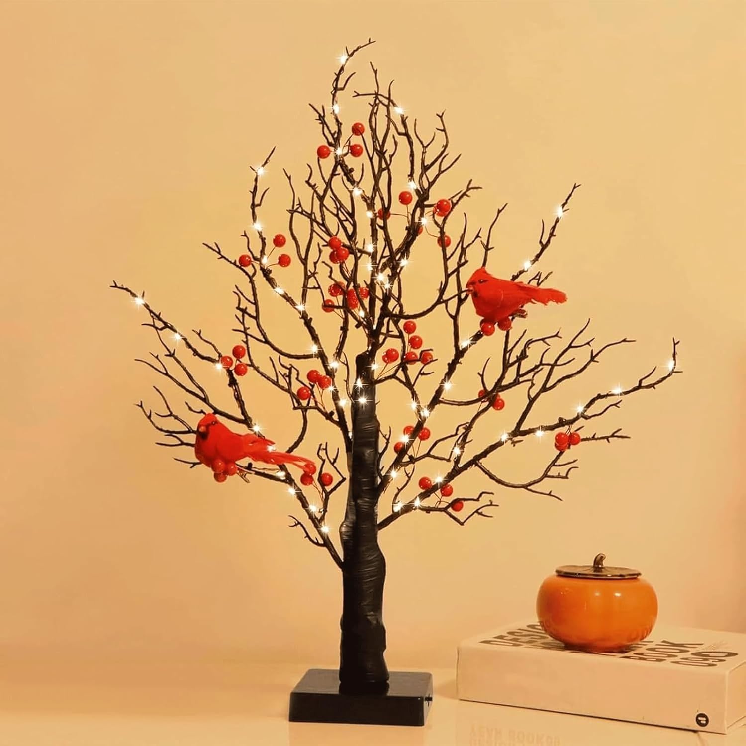 Amazon.com: Cardinal Tree with Moving Birds, Twinkling Twig Tree ...