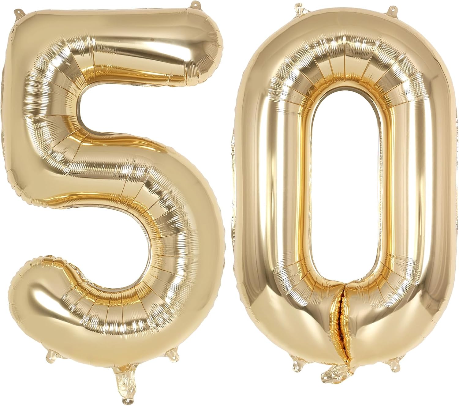Champagne Gold Large Number 50 Balloon, 40 Inch Light Gold Foil Helium ...