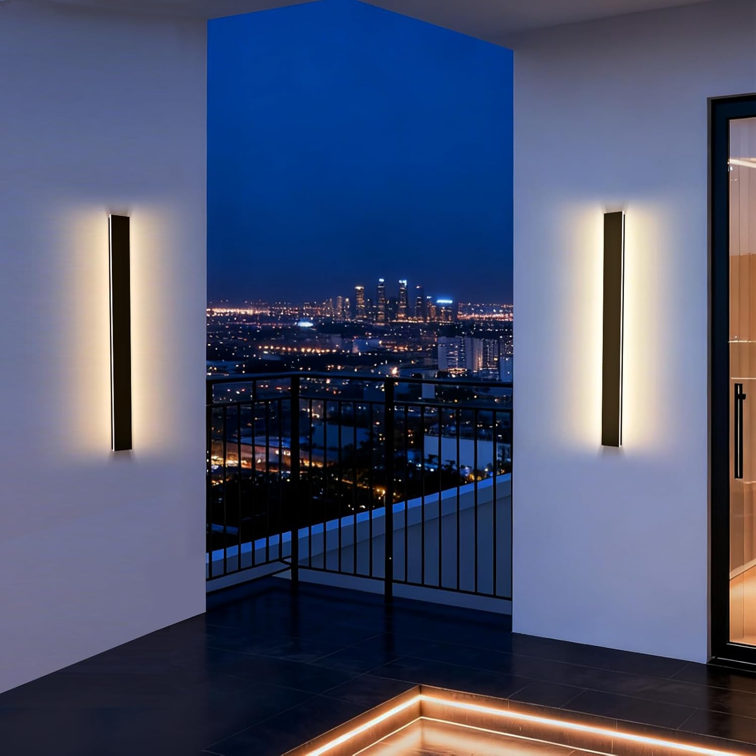 esianu 31.5in Modern Outdoor Lights, 2 Pack Long Exterior Wall Light ...