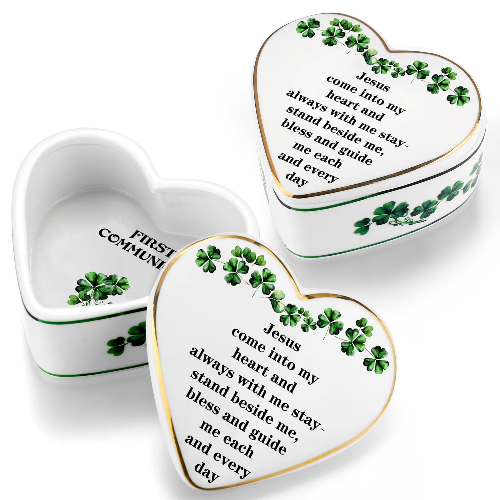 Amazon.com: Yaocom 2 Pcs First Communion Gifts Irish Shamrocks ...