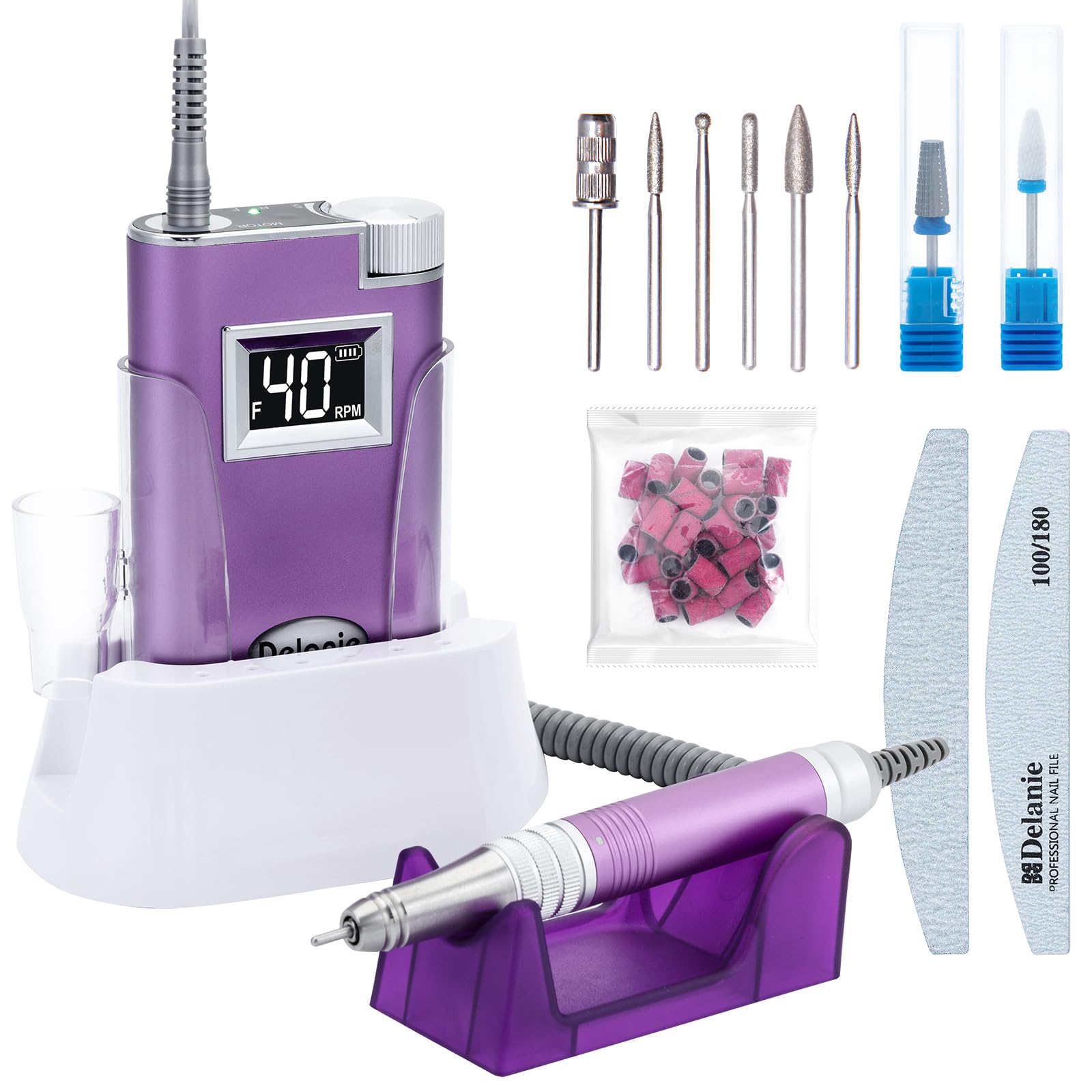 Amazon.com: Delanie Professional Electric Nail Drill Machine 40000 RPM ...