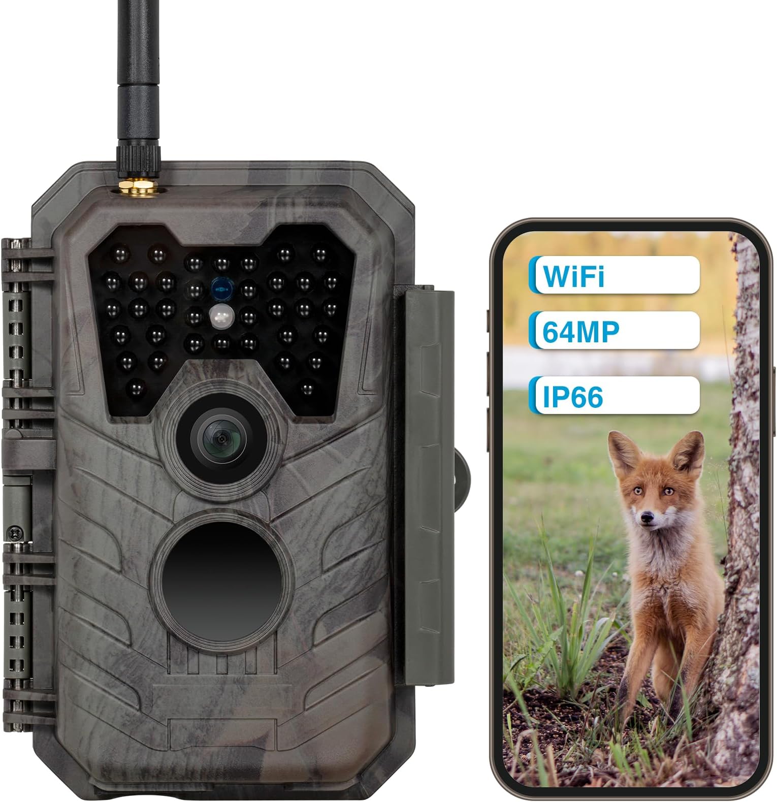 DEATTI Wildkamera mit Handyübertragung APP, 4K 48MP HD WLAN Bluetooth ...