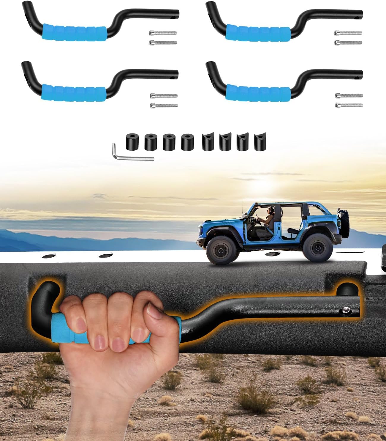 Amazon.com: OMU 2 PCS Bronco Rear Grab Handles Paracord Grip Handle ...