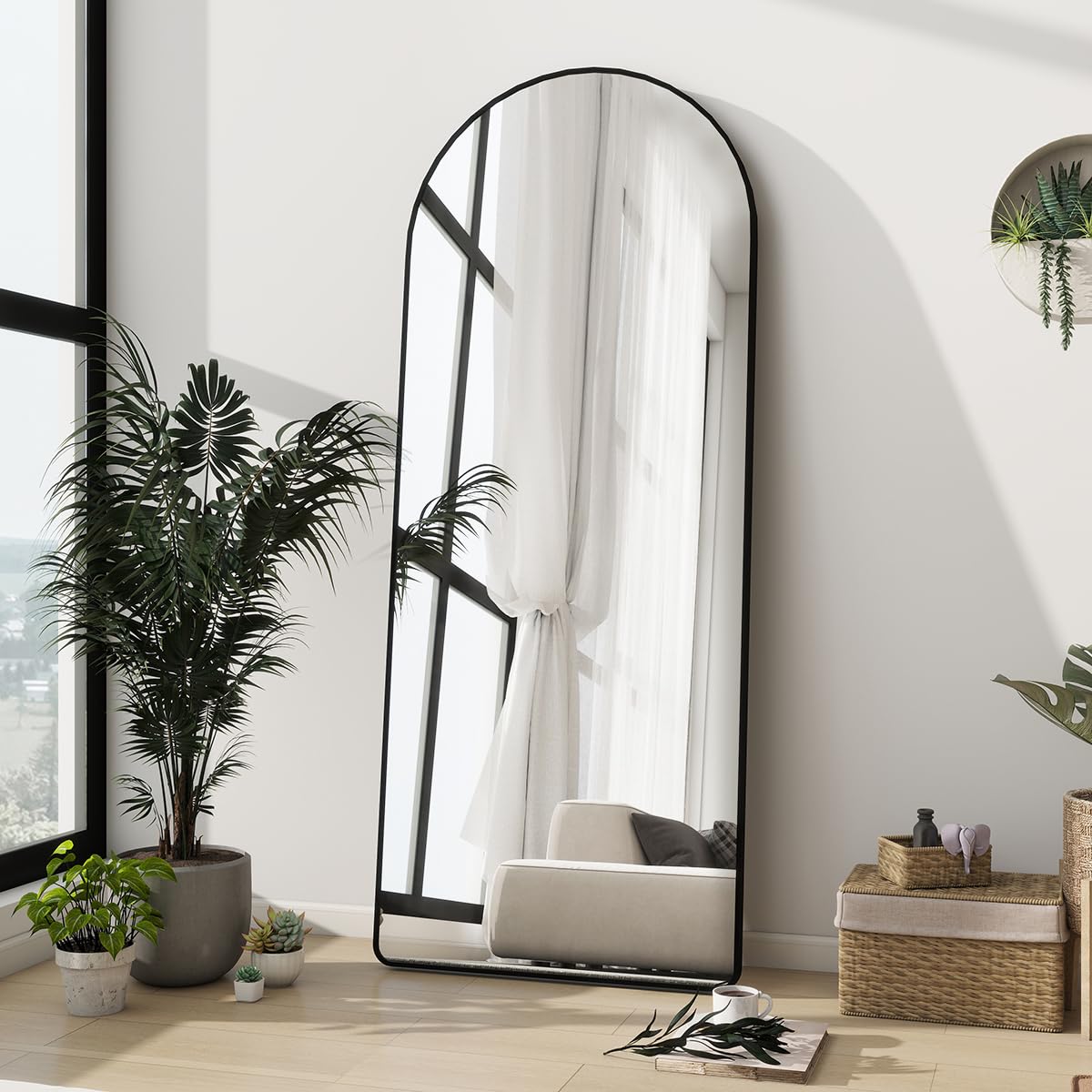 Snapklik.com : FVANF Arched Full Length Mirror, 64" X 21" Free Standing ...
