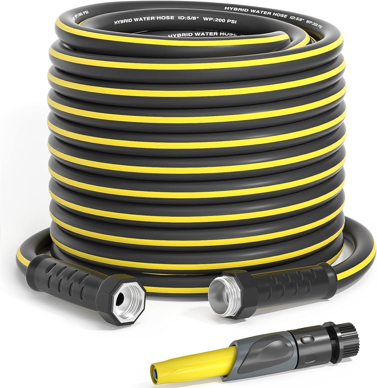 Amazon.com : GREENER Heavy Duty Garden Hose 50ft, 5/8" Flexible Hybrid ...