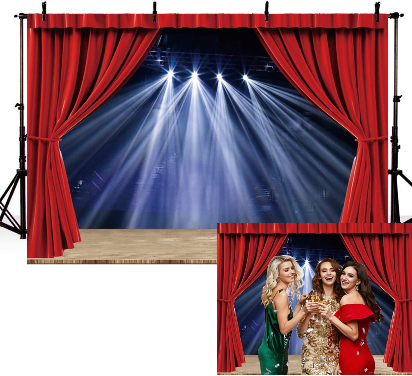 Amazon.com : Yeele 10x6.5ft Stage Concert Backdrop Lighting Nightclub ...