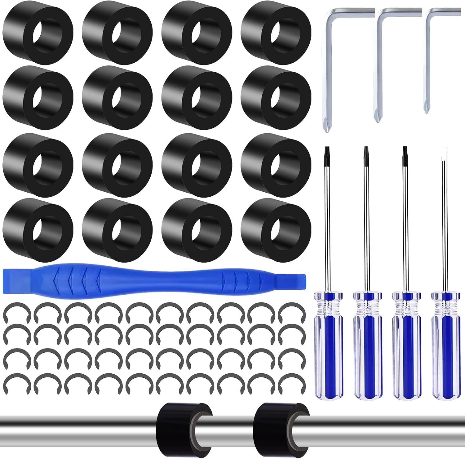 Amazon.com: 44PCS Rubber from Moving Retaining Clip Rings Rubber Roller ...